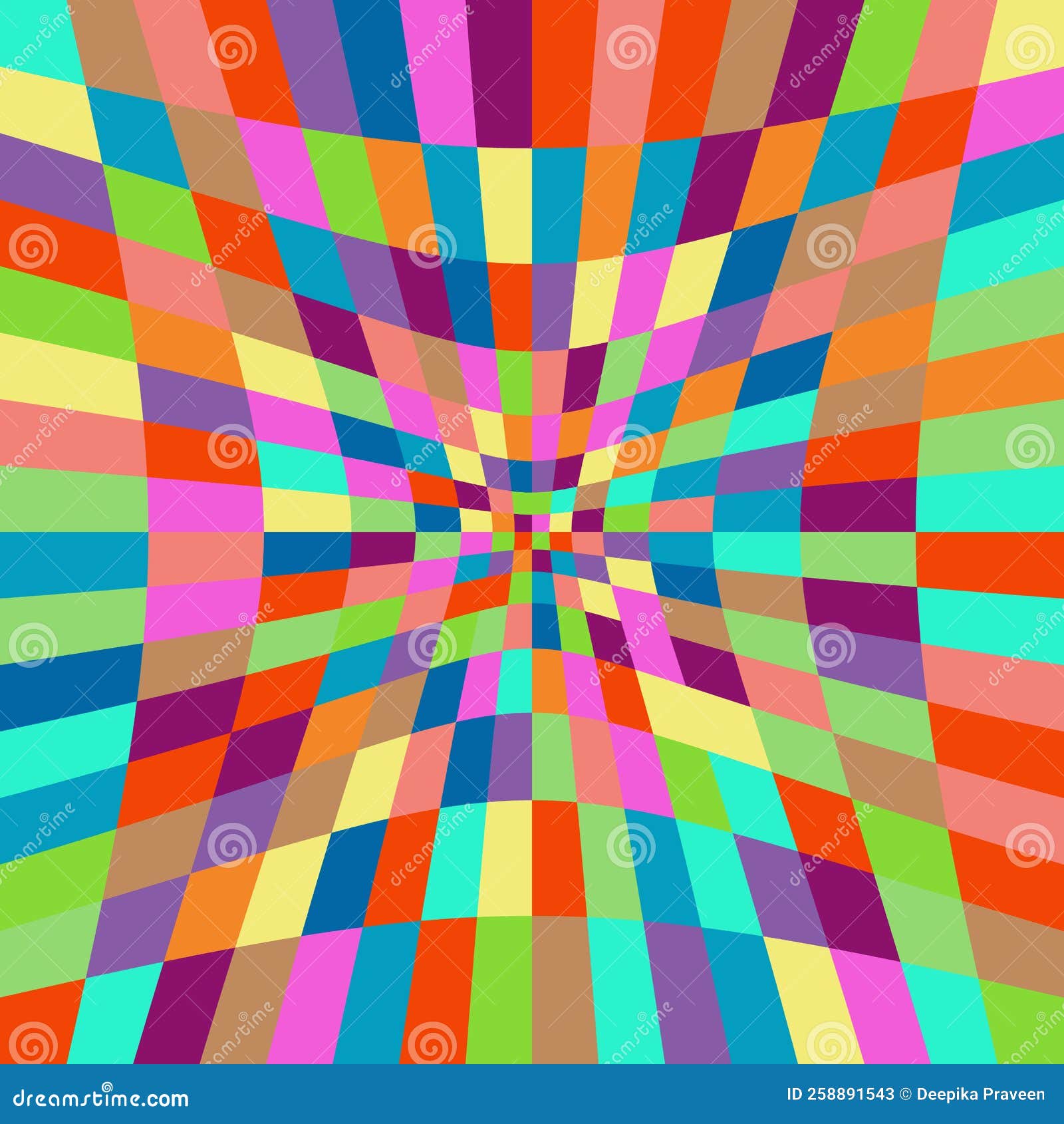 Twisted Psychedelic Checkerboard Seamless Pattern. Stock Vector ...