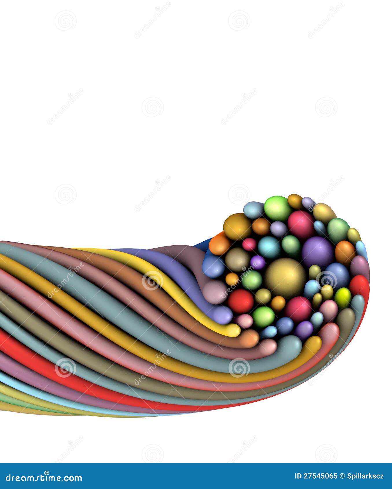 Twisted Rainbow Color String Shape on White Stock Illustration ...