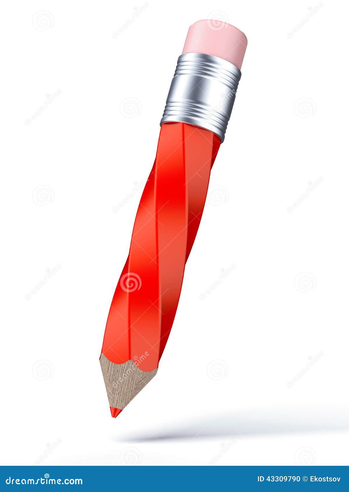 Twisted Red Pencil stock illustration. Illustration of artistic - 43309790