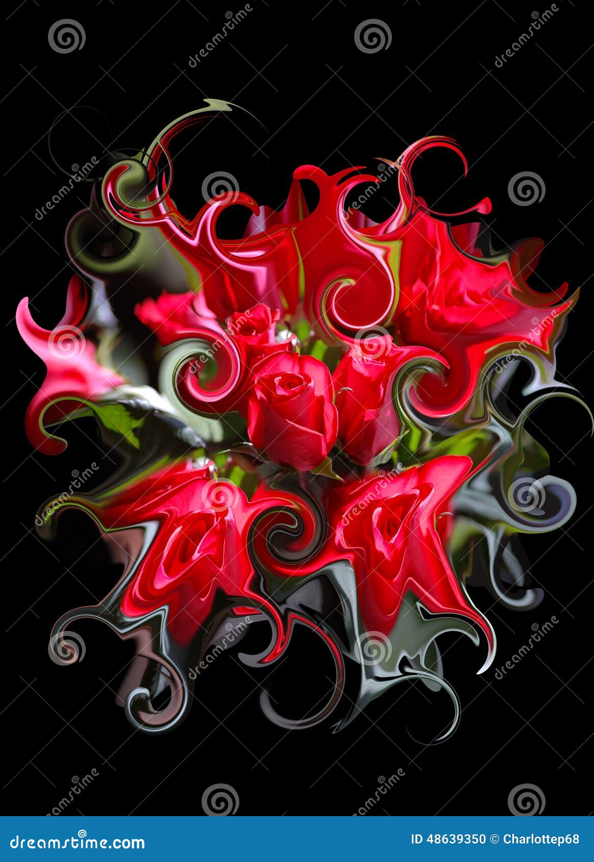 Twisted red roses stock illustration. Illustration of twirling - 48639350