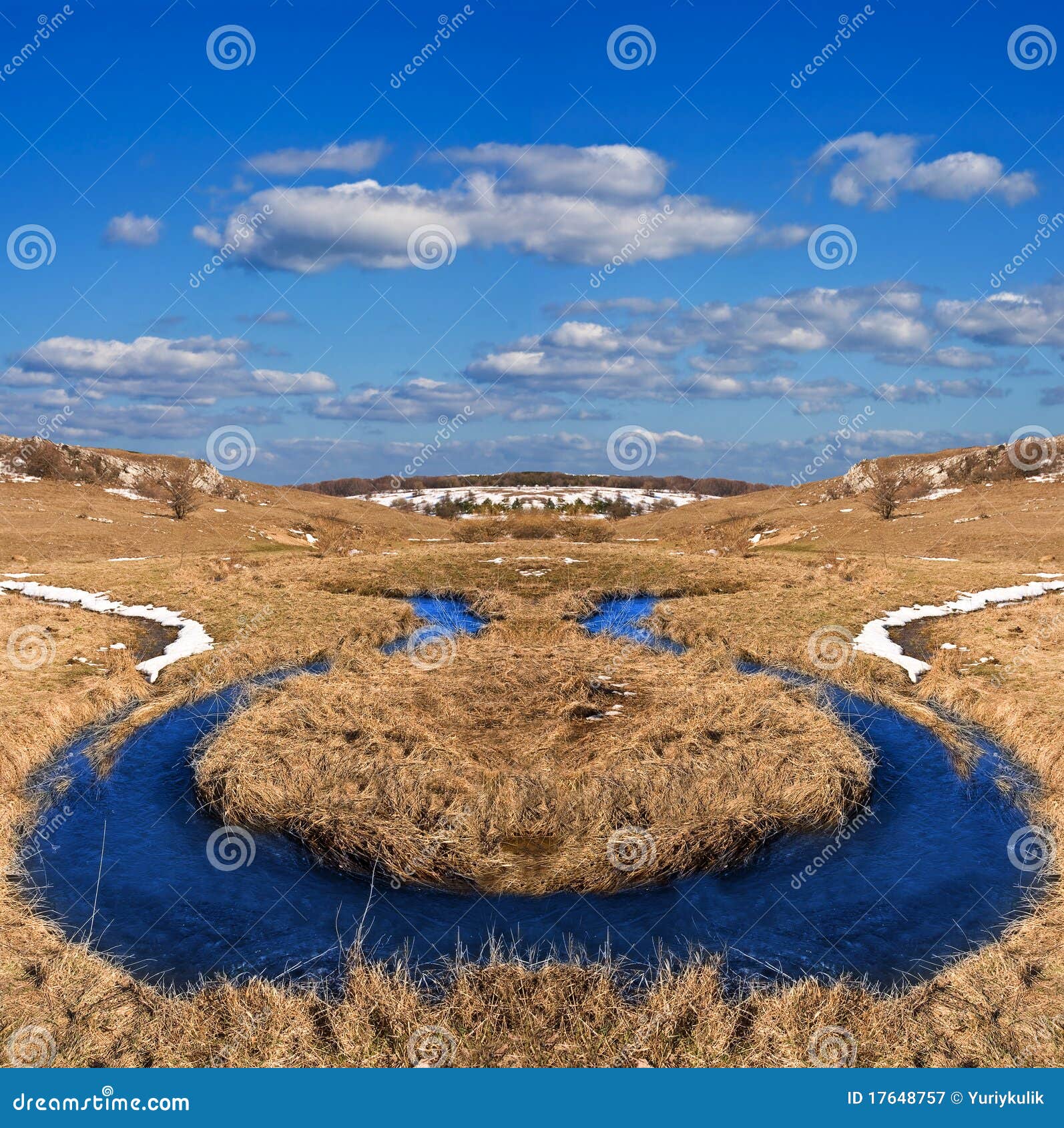 Twisted river in a steppe stock image. Image of wonderful - 17648757