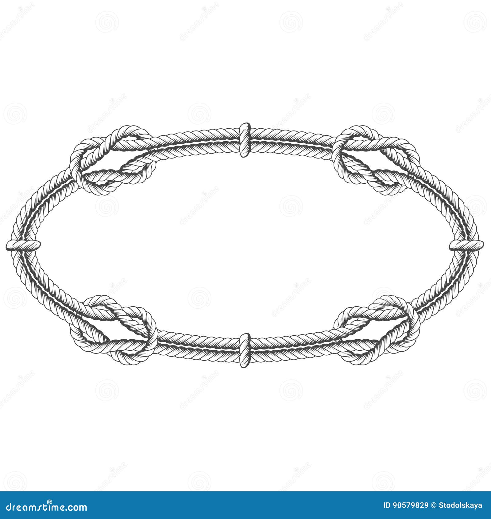 Twisted Rope Oval - Elliptic Frame Cartoon Vector | CartoonDealer.com ...