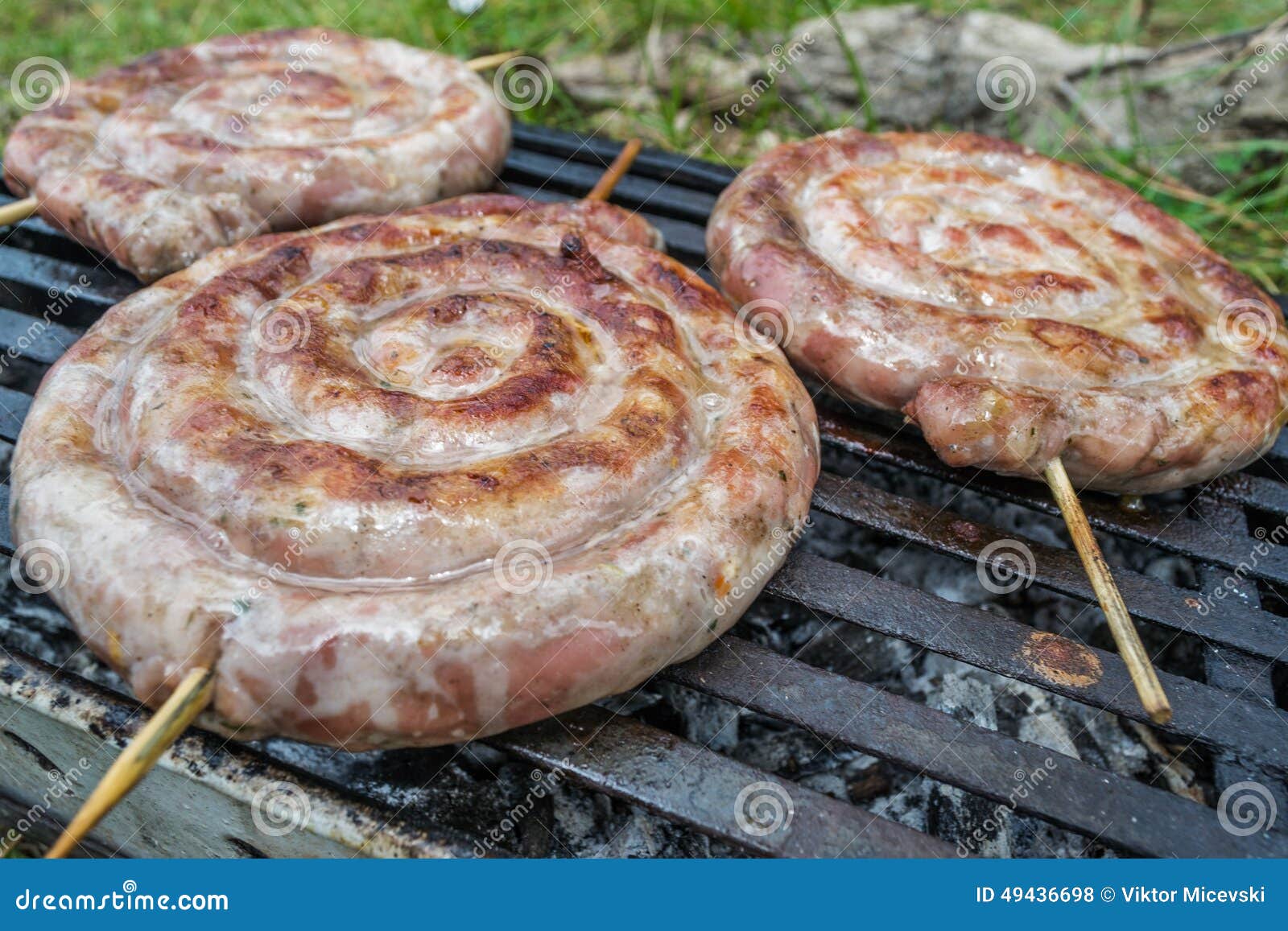 Twisted sausage stock photo. Image of fast, meat, burn - 49436698