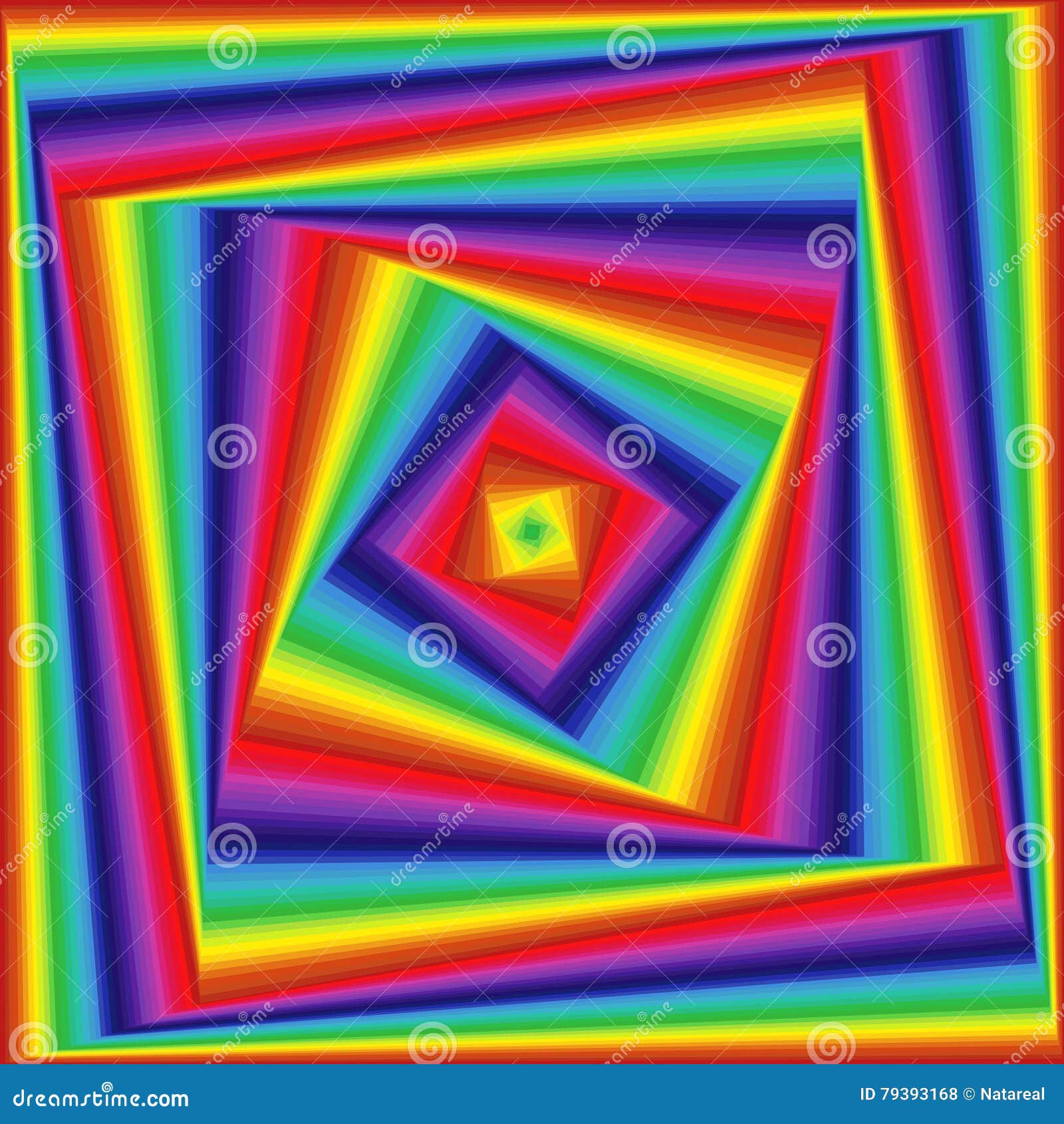 Sequence With Whirling White And Color Spectrum Squares Cartoon Vector ...