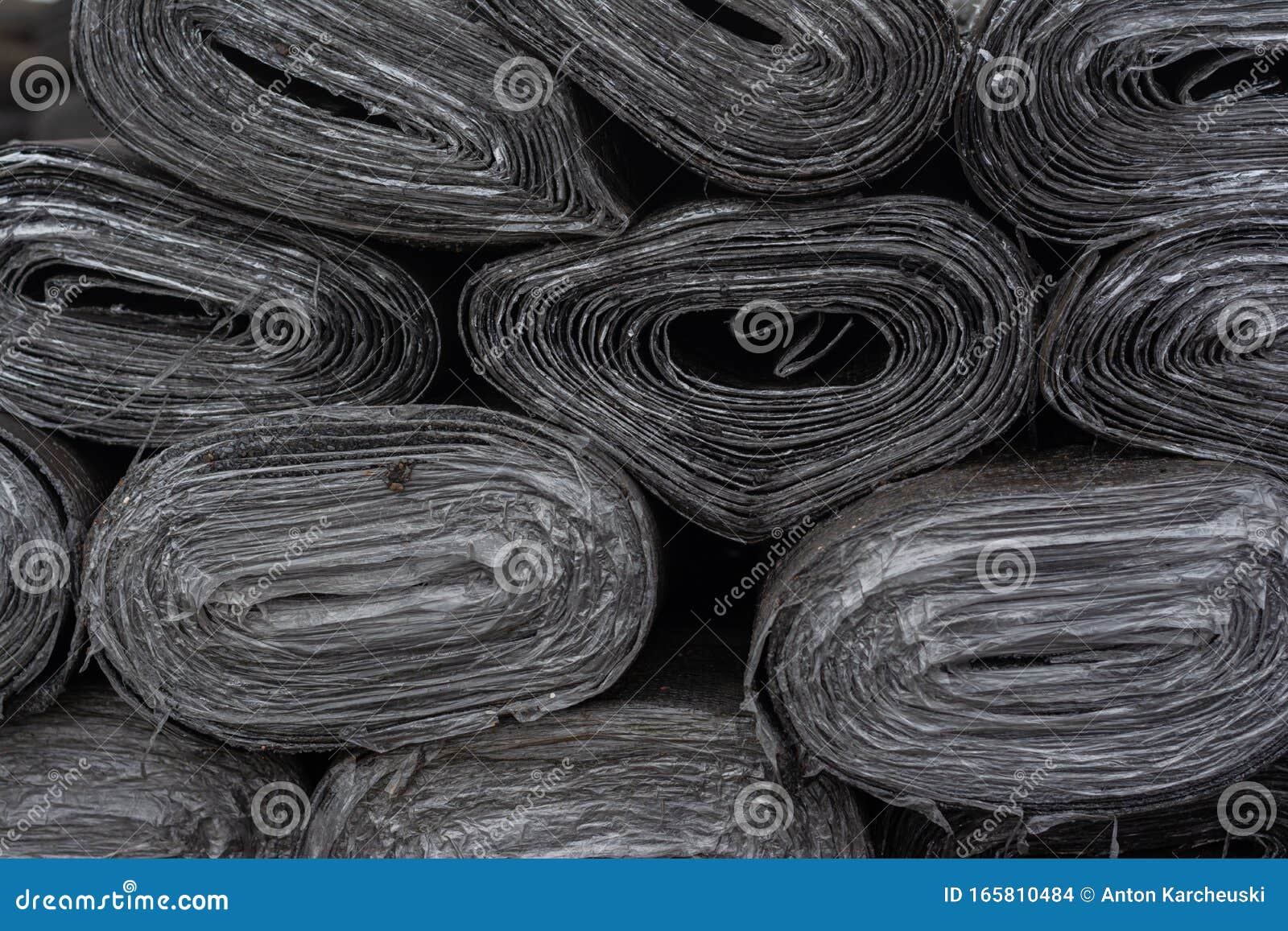 Twisted Sheets of Roofing Material with Rubber Coating and Protective ...