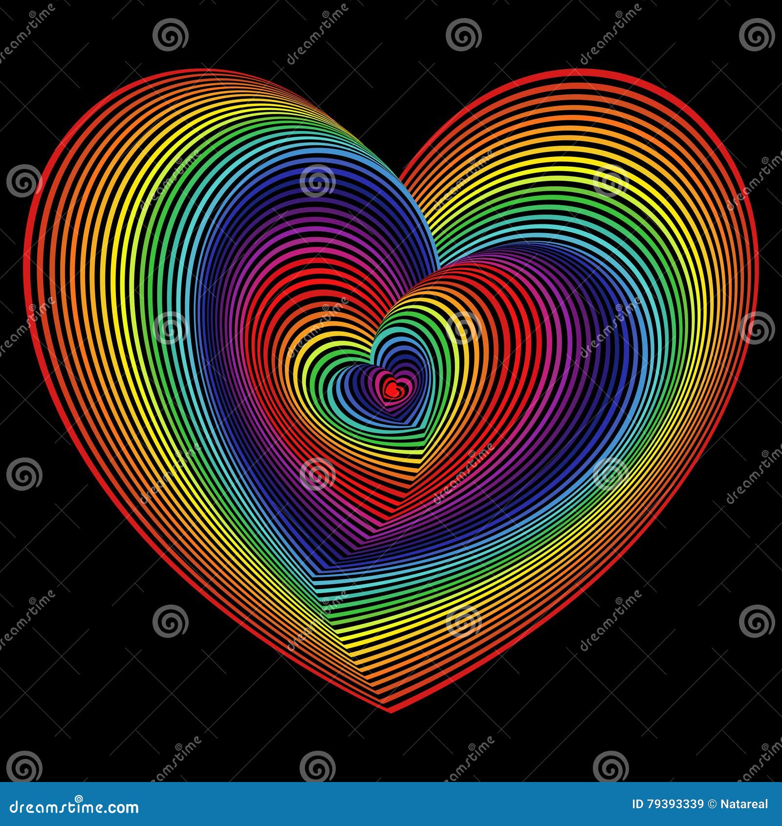 Concentric Red Heart Cutouts With Hwith White Background Royalty-Free ...