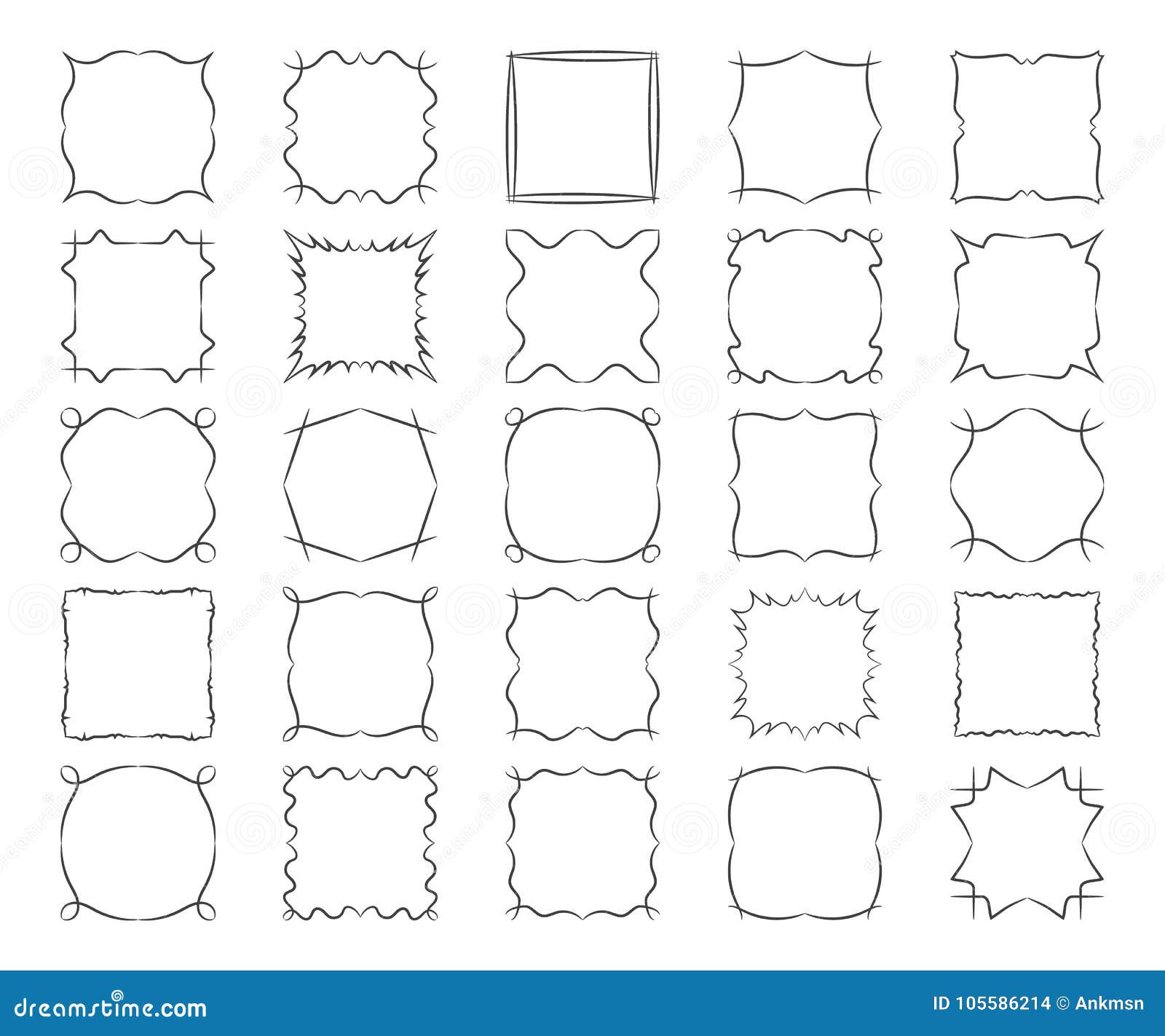 Set Of Twisted Square Vector Rope Borders Or Cordage Frames ...
