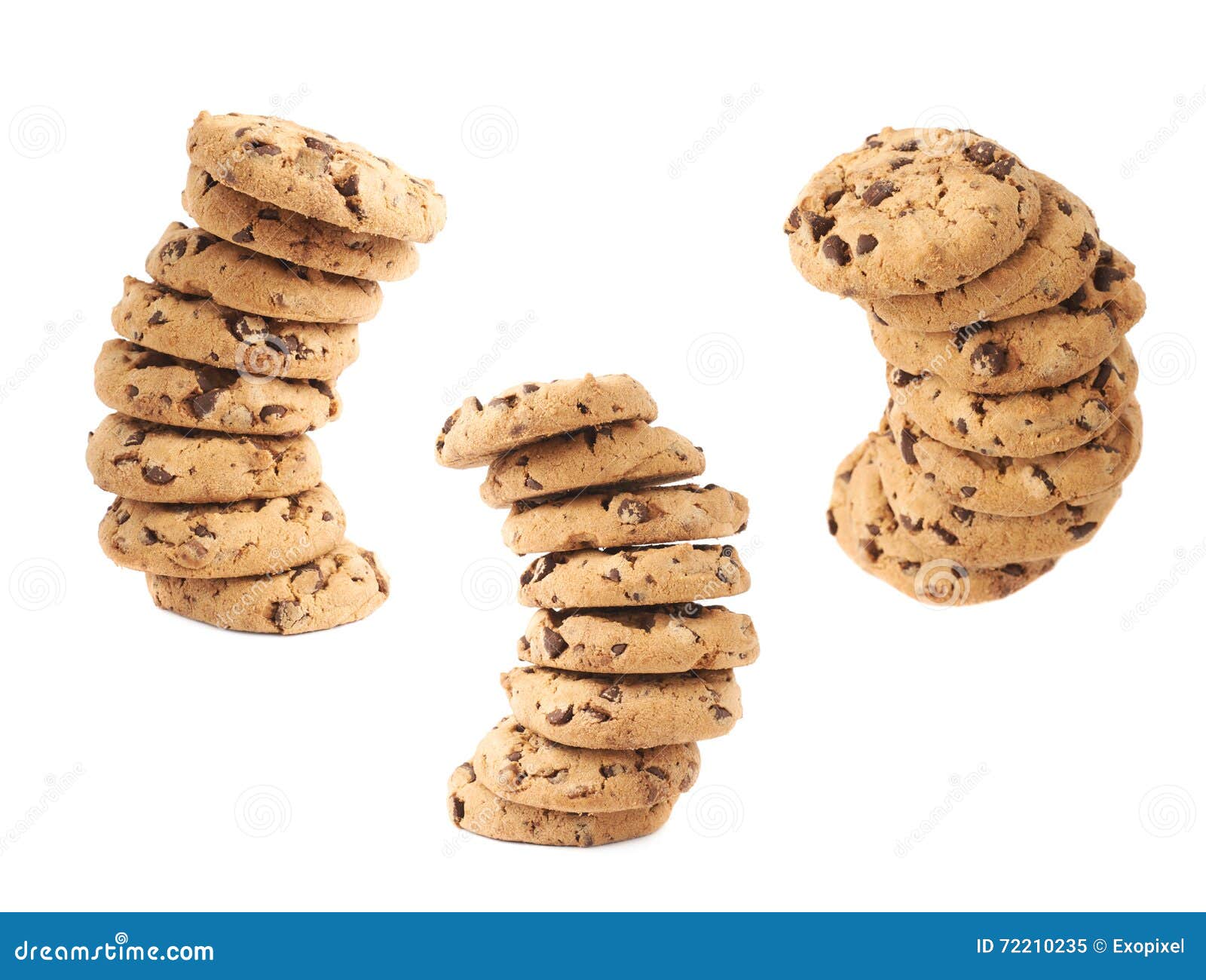 Twisted Stack of Cookies Isolated Over the White Background Stock Image ...