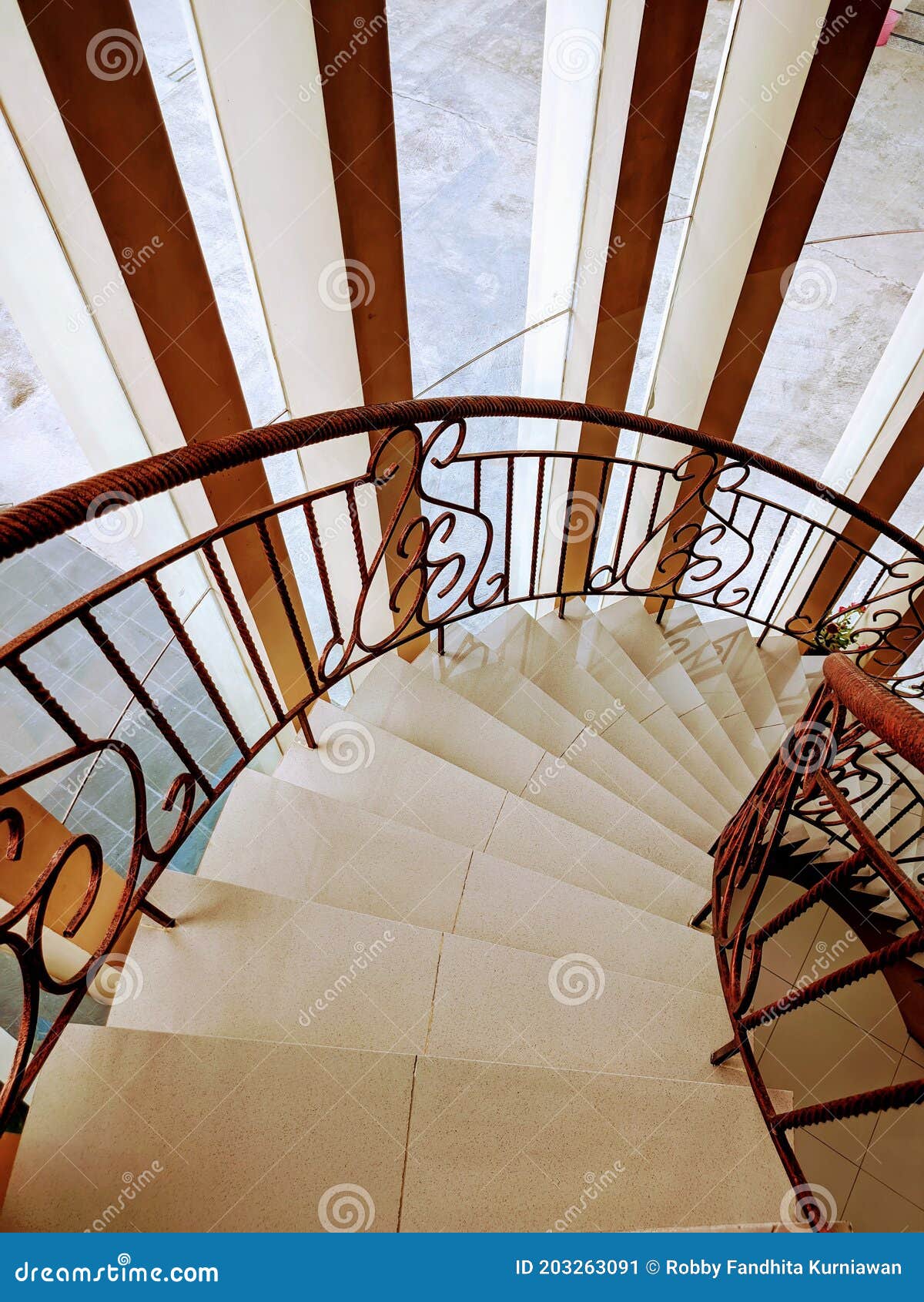 Twisted Staircase in a Modern Home Stock Image - Image of staircase ...