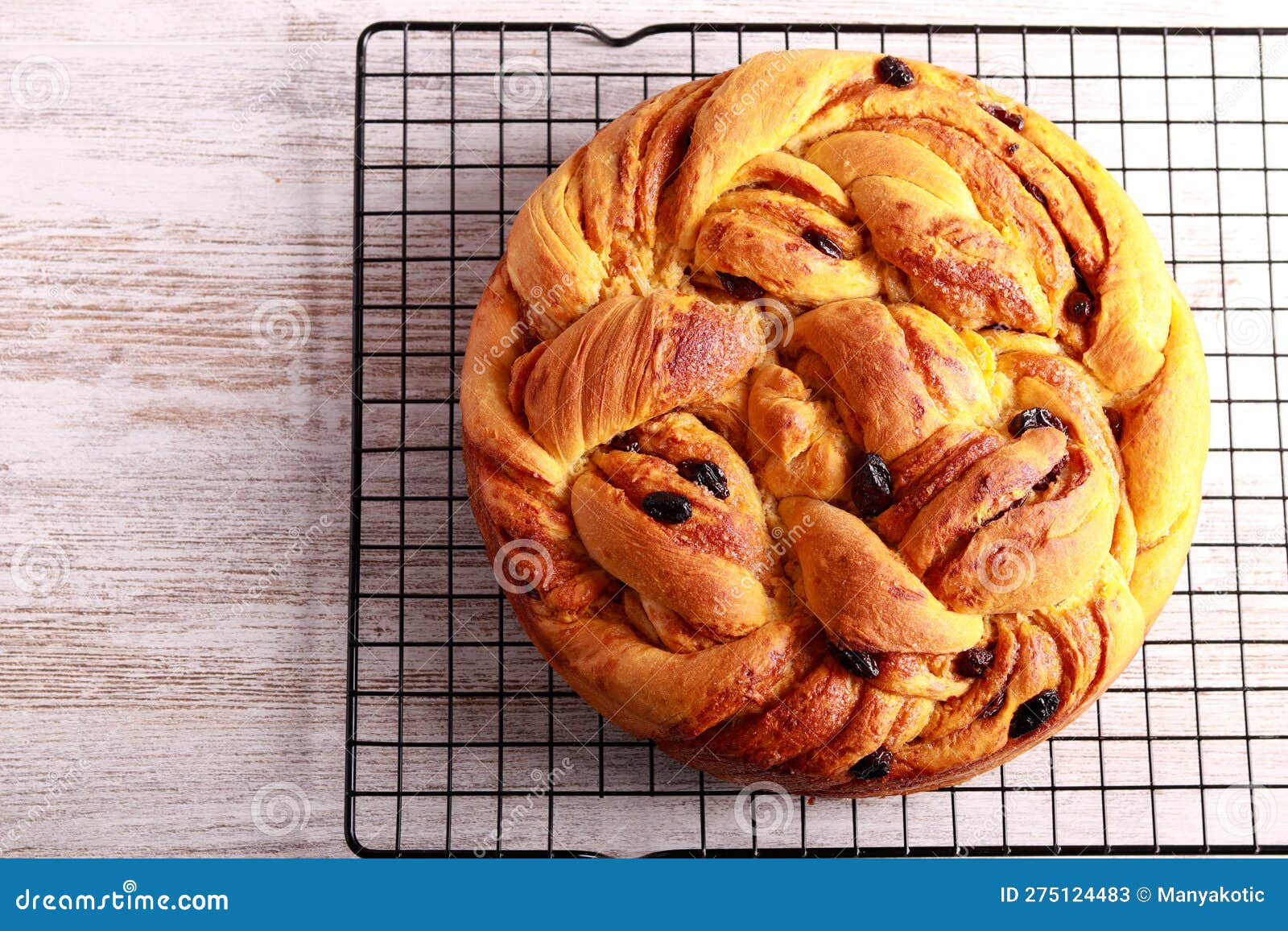 Twisted Sweet Bread with Raisin Stock Image - Image of view, dough ...