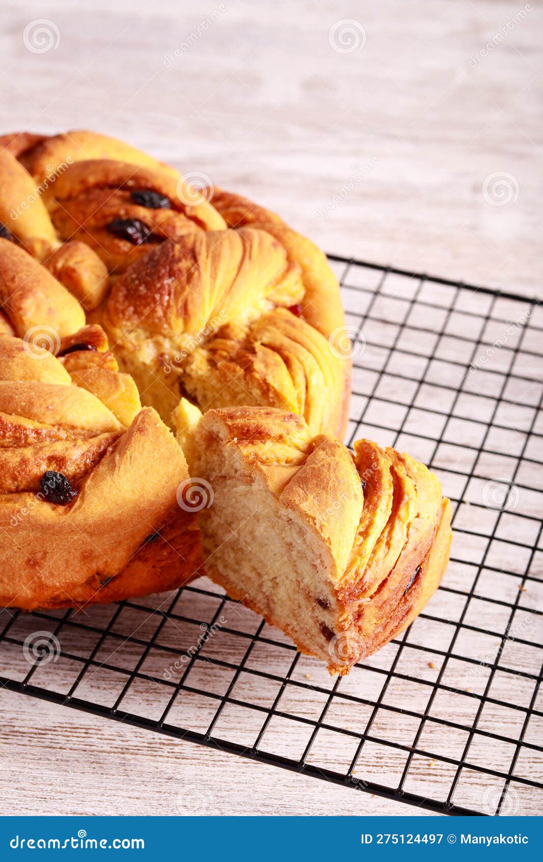Twisted Sweet Bread with Raisin Stock Image - Image of sweet, lunch ...