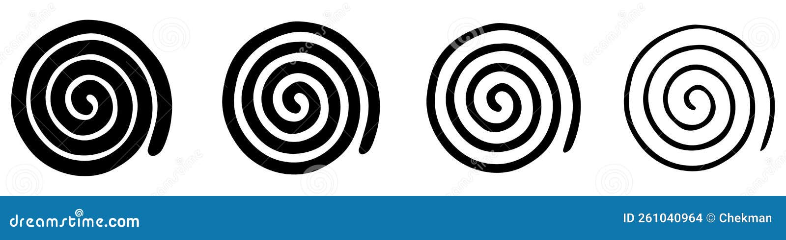 Twisted Swirl Elements. Set of Simple Spirals Stock Vector - Illustration of circle, shape ...