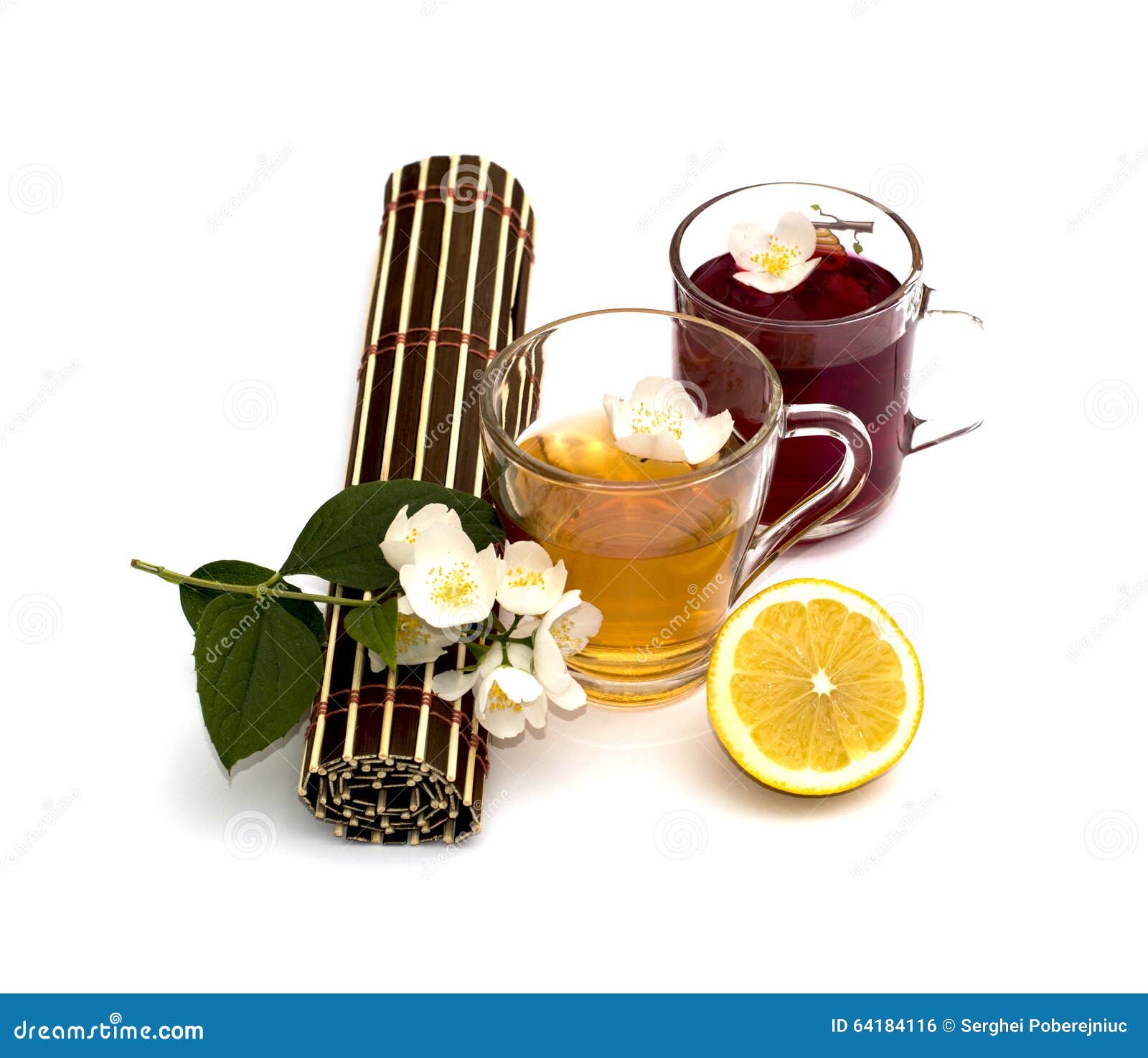 The Twisted Table Rug, the Cut Lemon and Two Mugs with Drinks Stock ...