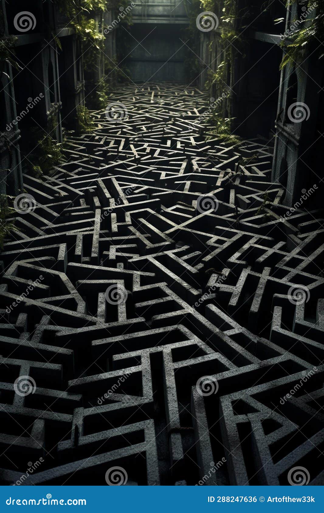 Twisted Tangle of Danger: Abstract Maze in Desolate Industrial Complex ...