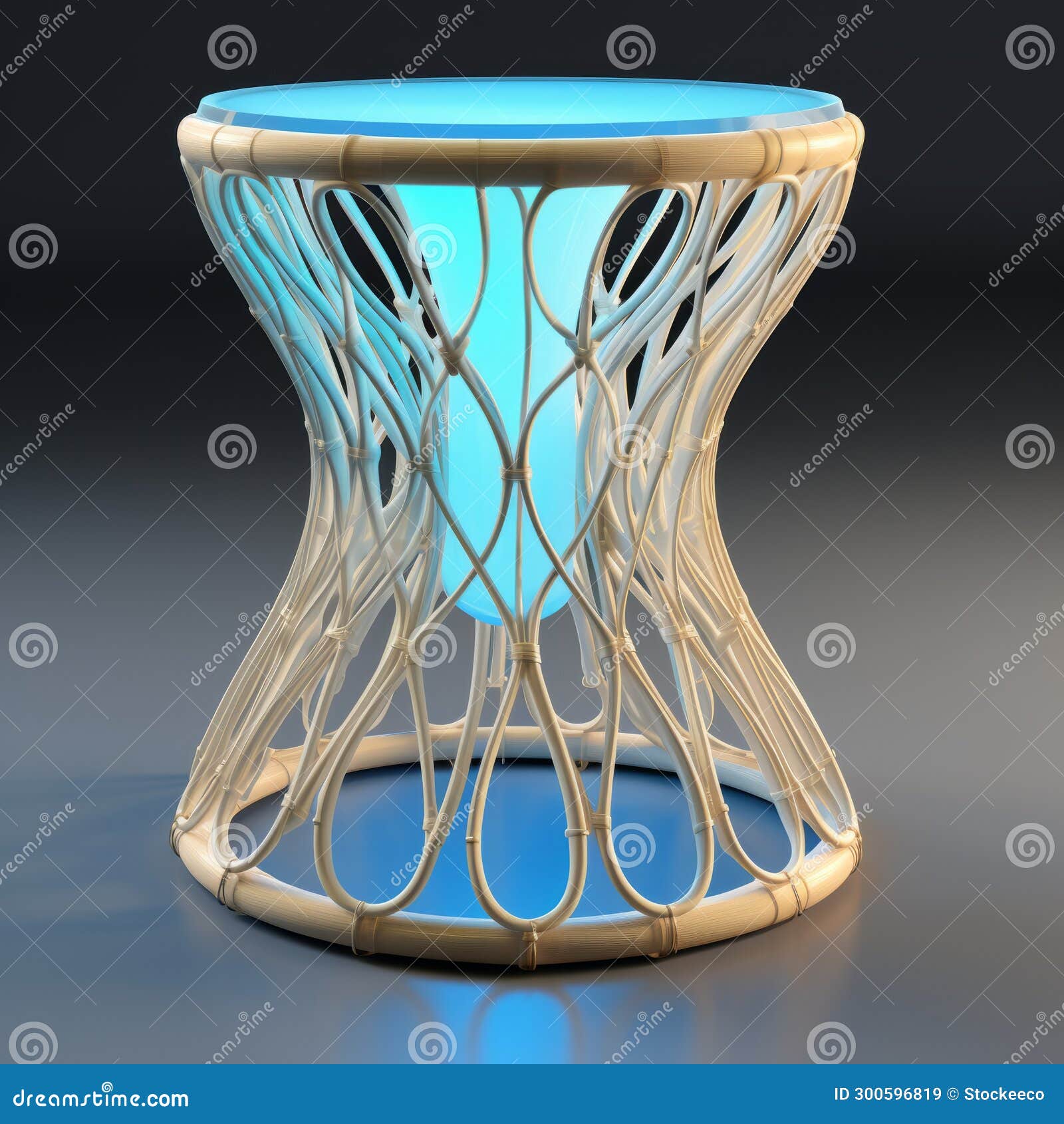 Twisted Tangles: Illuminated Bentwood Side Table With Blue Light ...
