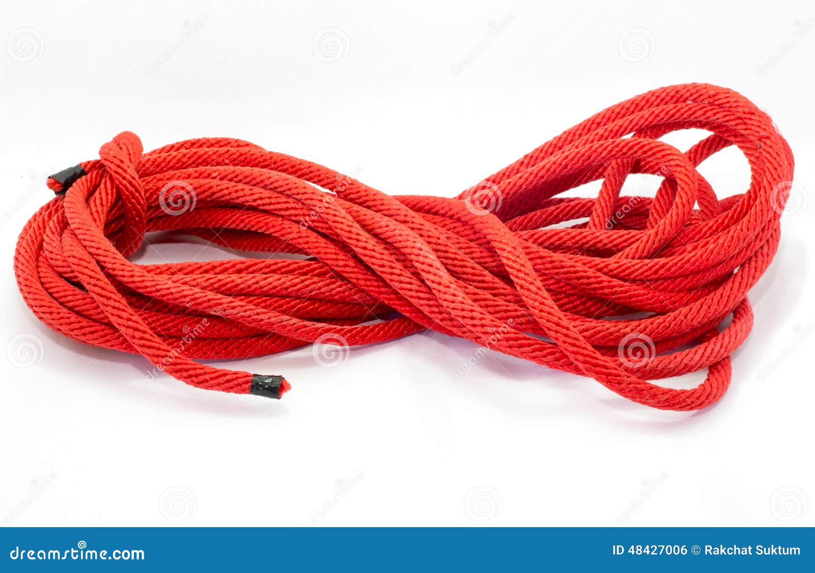Twisted Thick Rope on White Stock Photo - Image of strong, symbol: 48427006