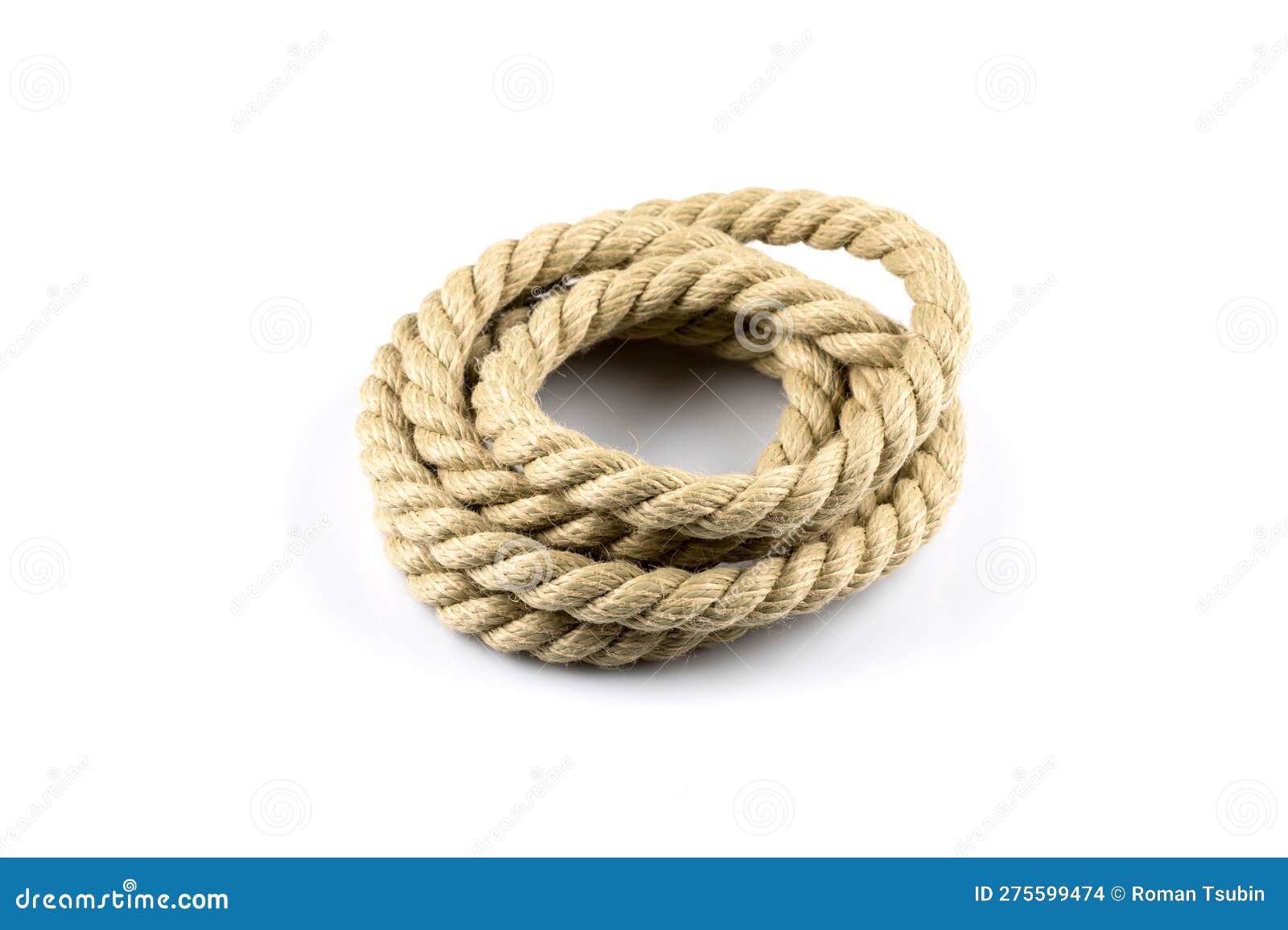 Twisted Thick Rope on White Stock Photo - Image of object, hemp: 275599474