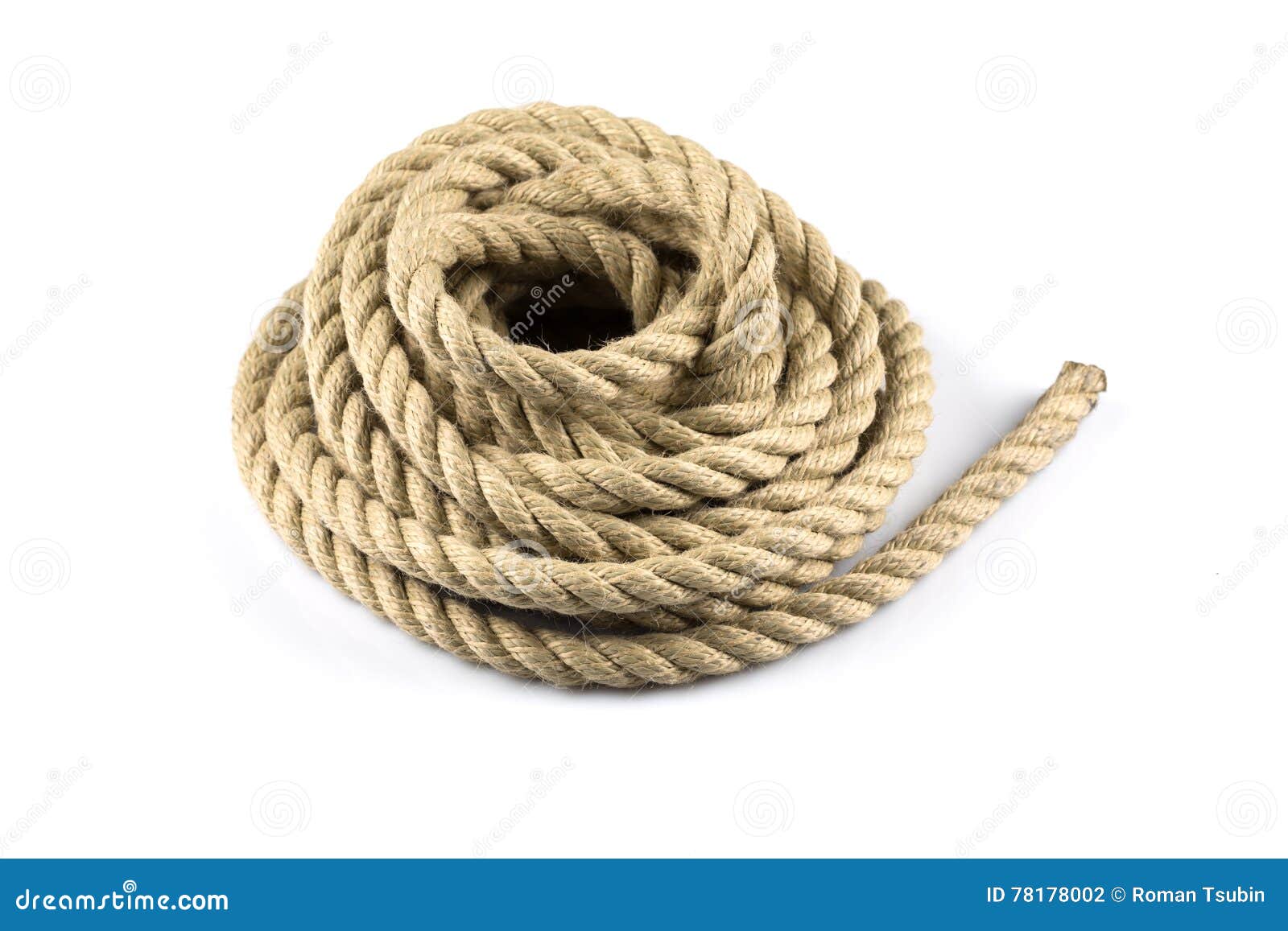 Twisted Thick Rope on White Stock Photo - Image of knot, macro: 78178002