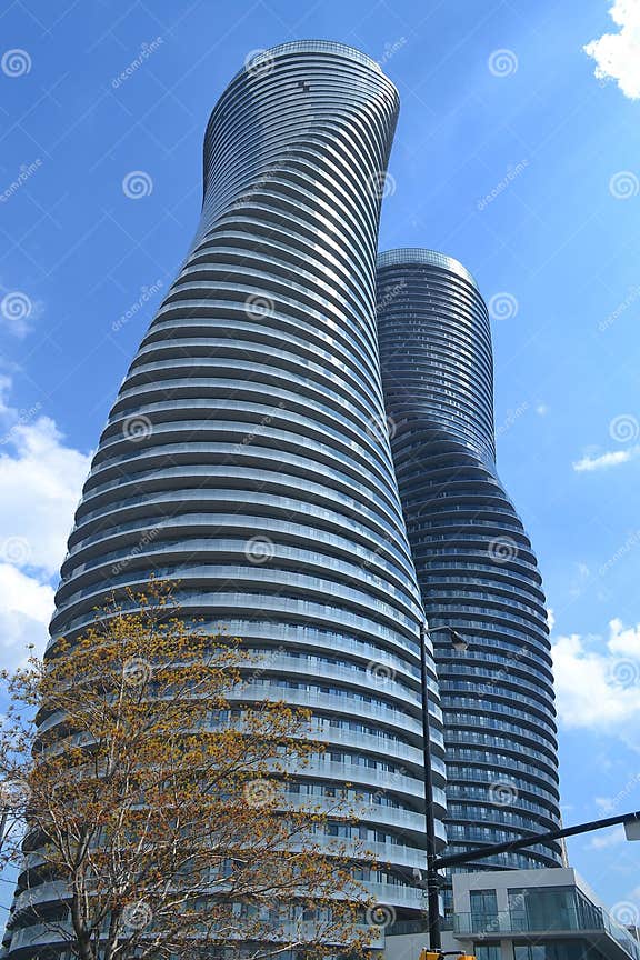 Twisted towers. stock photo. Image of office, estate - 25352476