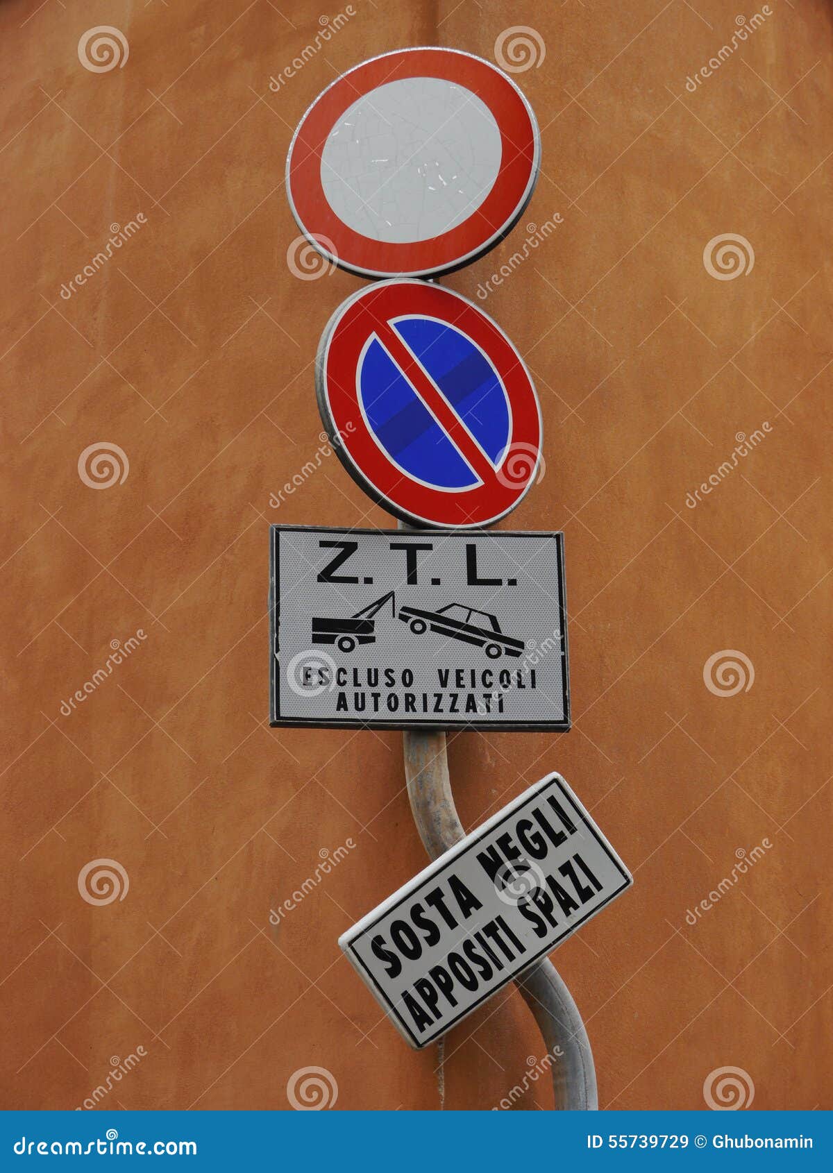 Twisted traffic signs stock image. Image of safety, traffic - 55739729