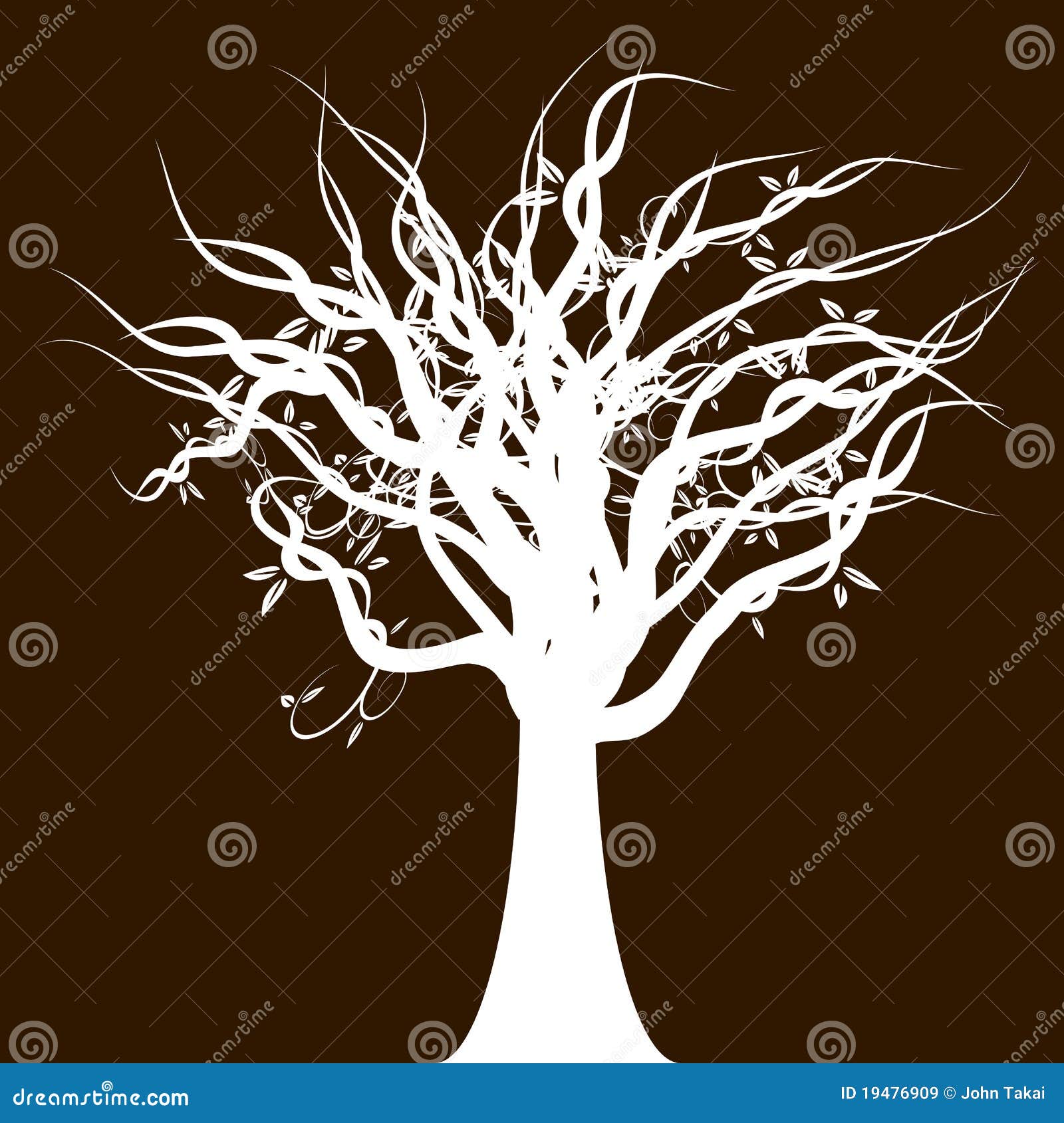 Twisted Tree stock vector. Illustration of nature, silhouette - 19476909
