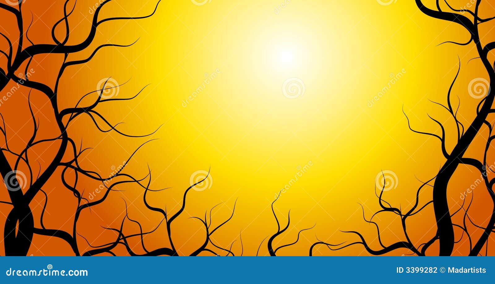 Twisted Tree Branches Sunset Stock Illustration - Illustration of ...