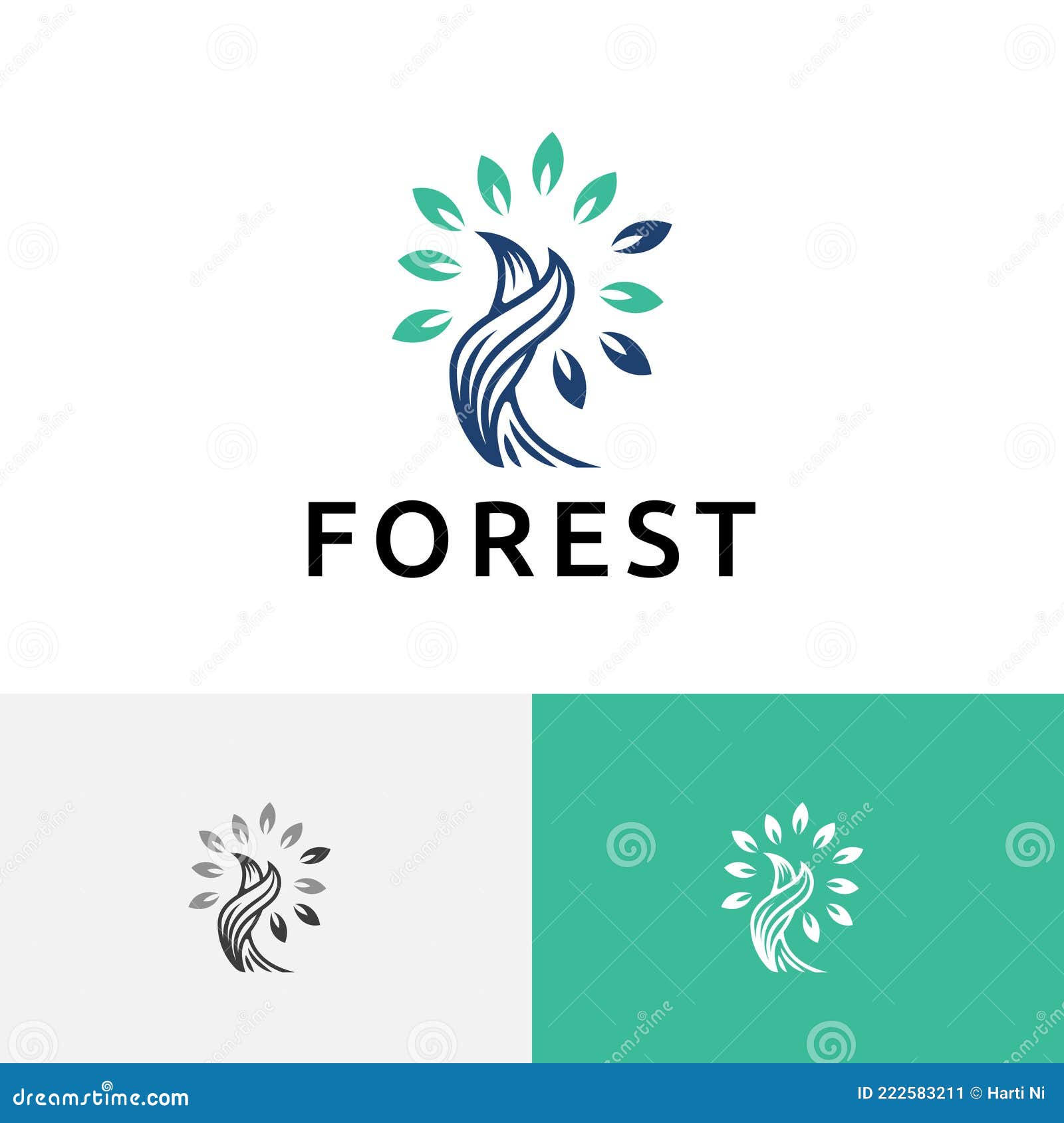 Twisted Tree Forest Nature Leaves Ecology Simple Logo Stock Vector ...