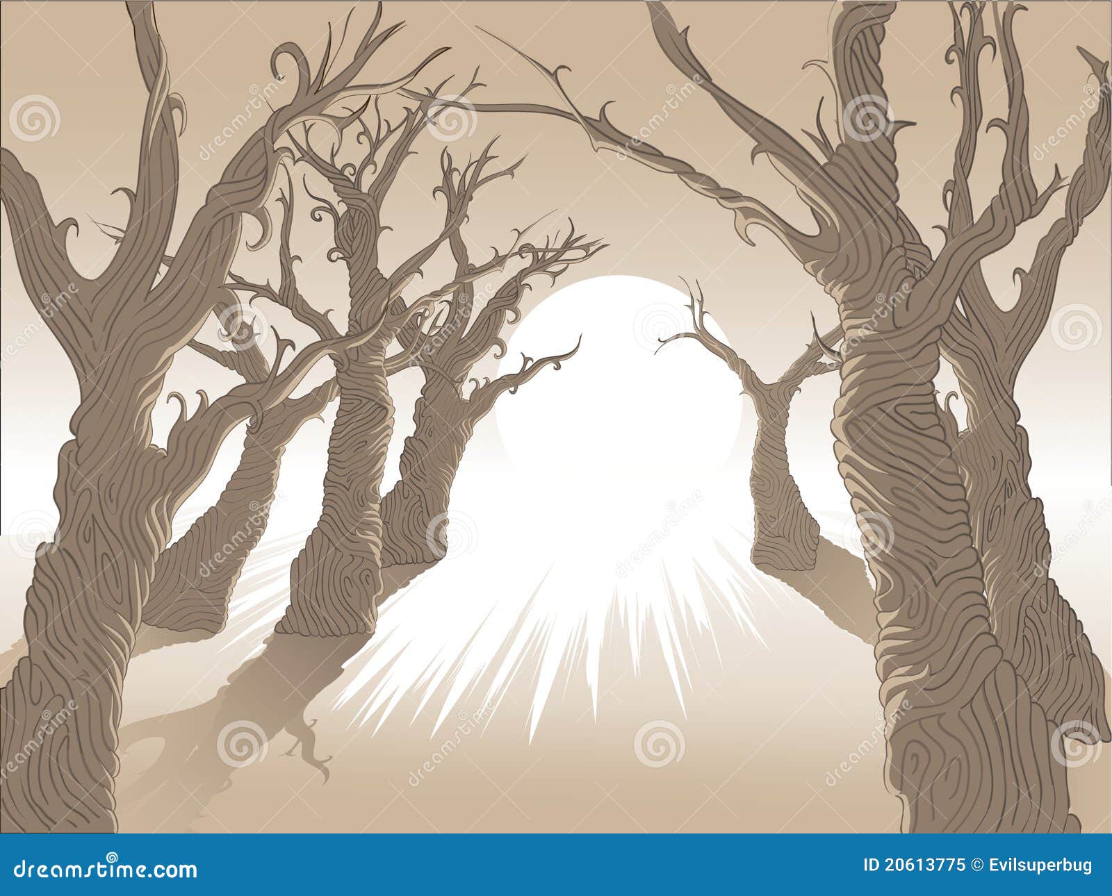 Twisted Trees stock vector. Illustration of footpath - 20613775