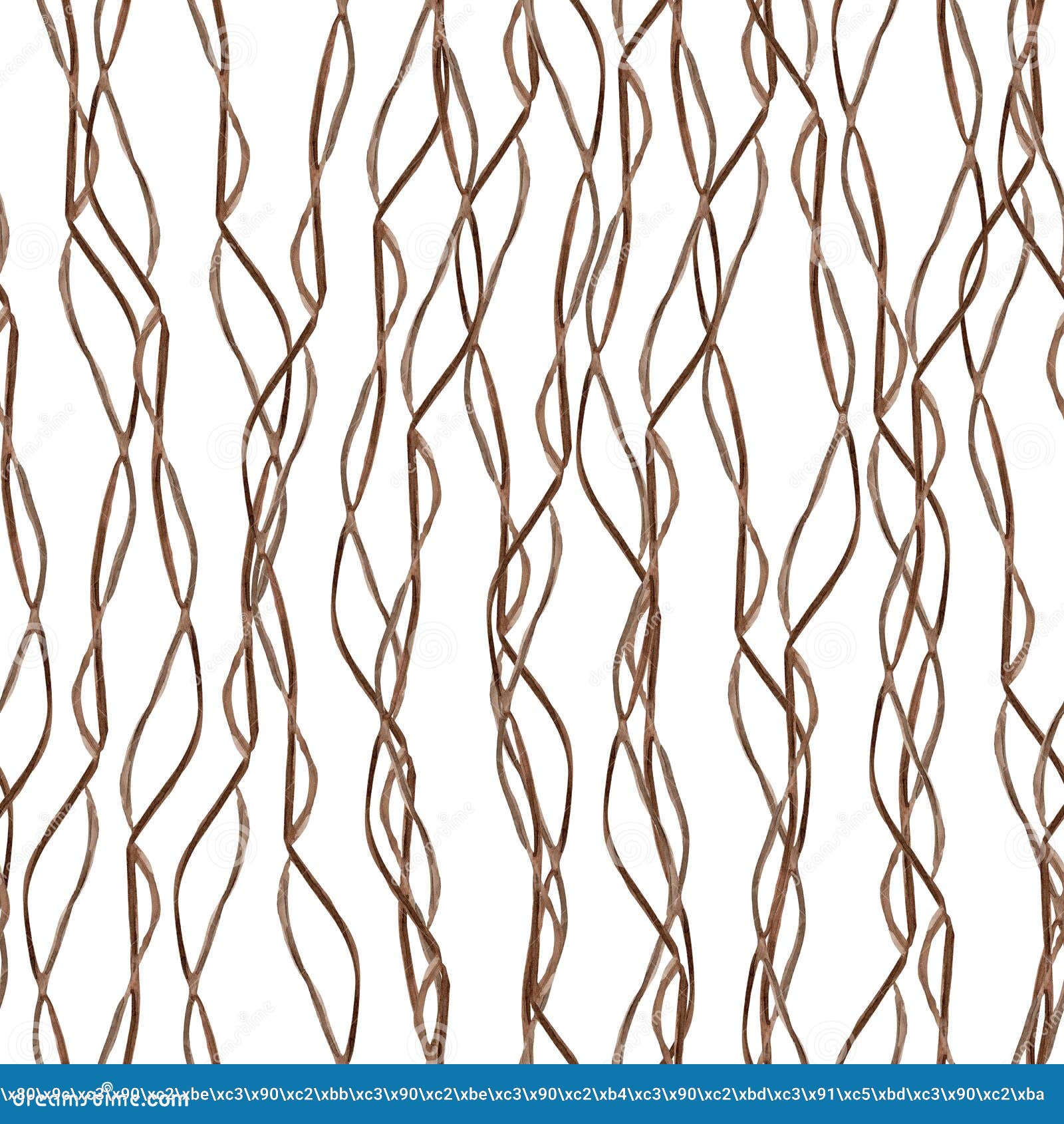 Twisted Vine Watercolor Seamless Pattern Stock Illustration ...