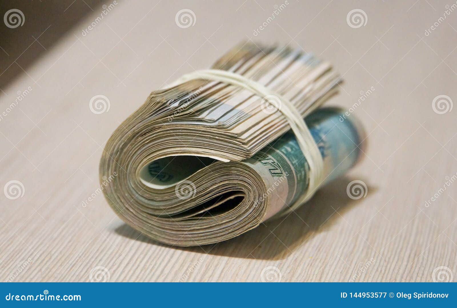 Twisted Wad of Money, Banknote Packing Stock Image - Image of savings ...