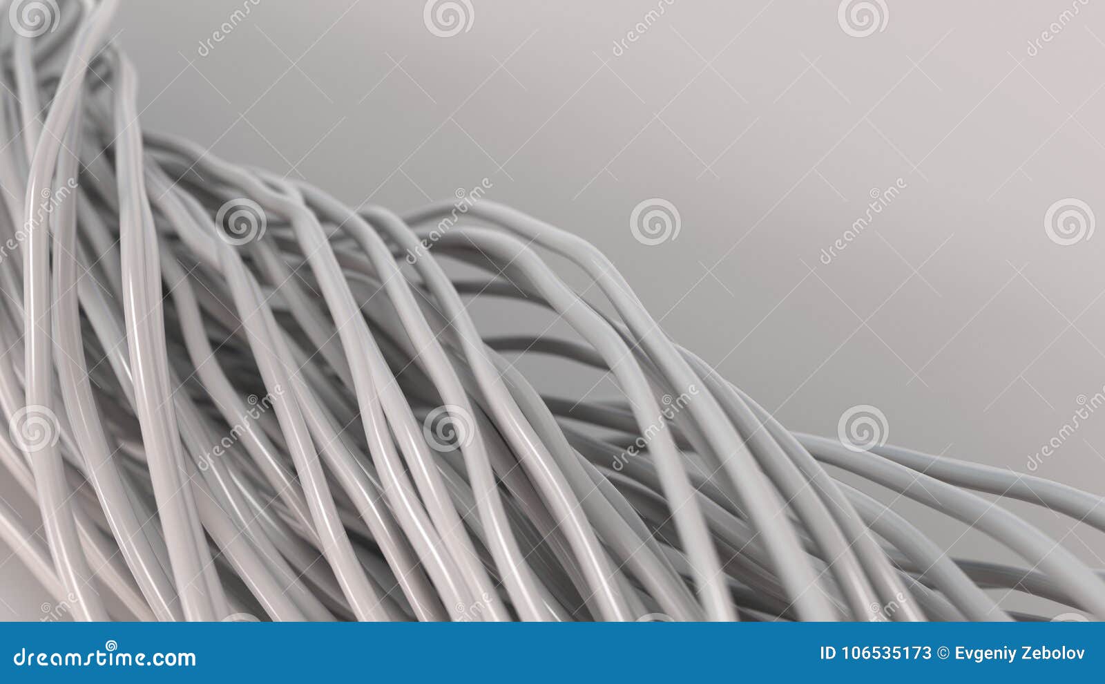Twisted White Cables and Wires on White Surface Stock Illustration ...