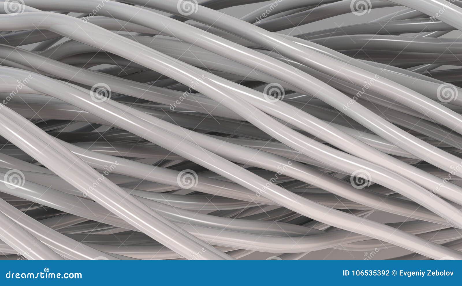 Twisted White Cables and Wires on White Surface Stock Illustration ...