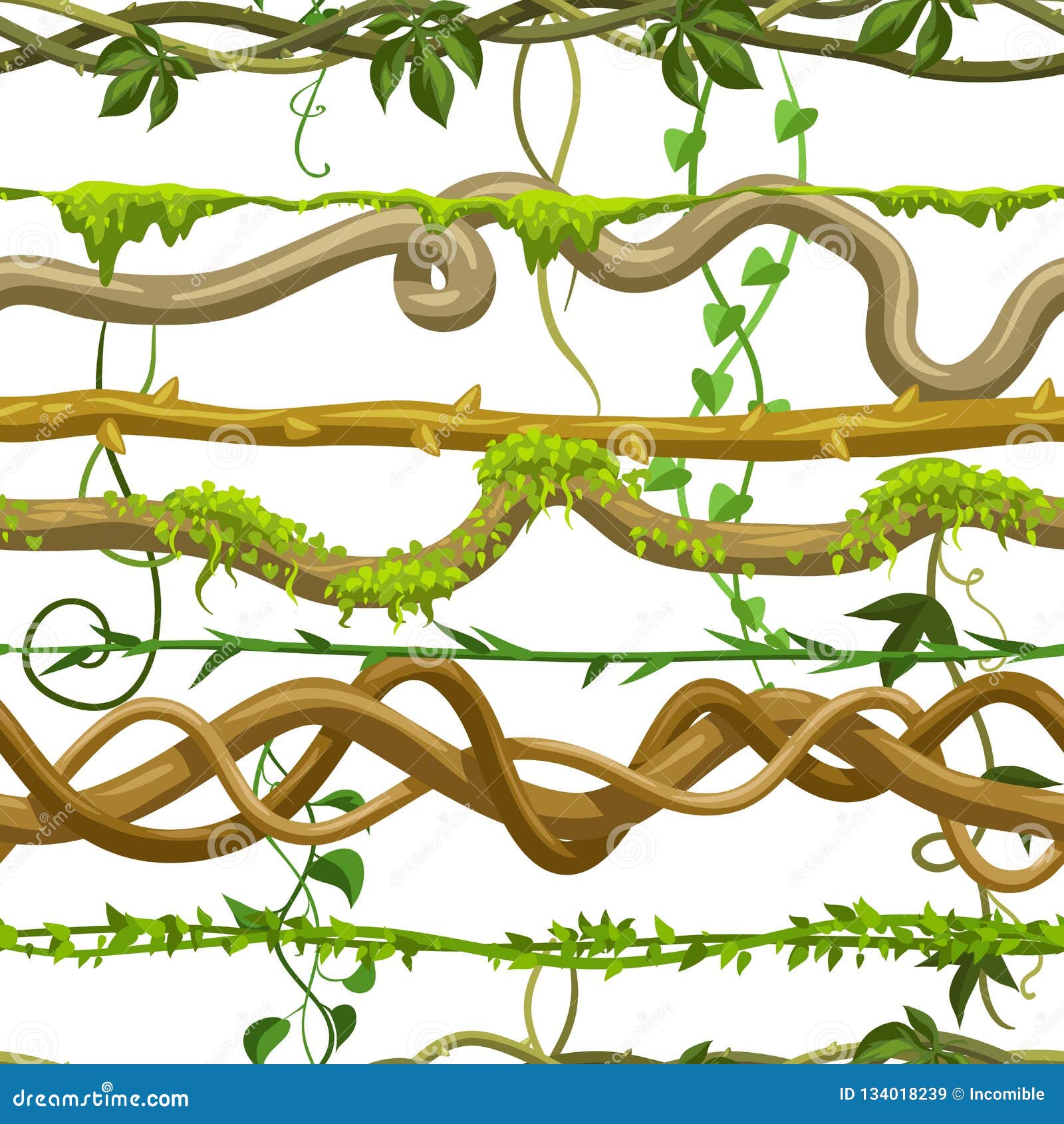 Twisted Wild Lianas Seamless Pattern. Stock Vector - Illustration of ... Twisted Wild Lianas Seamless Pattern. Stock Vector - Illustration of ...