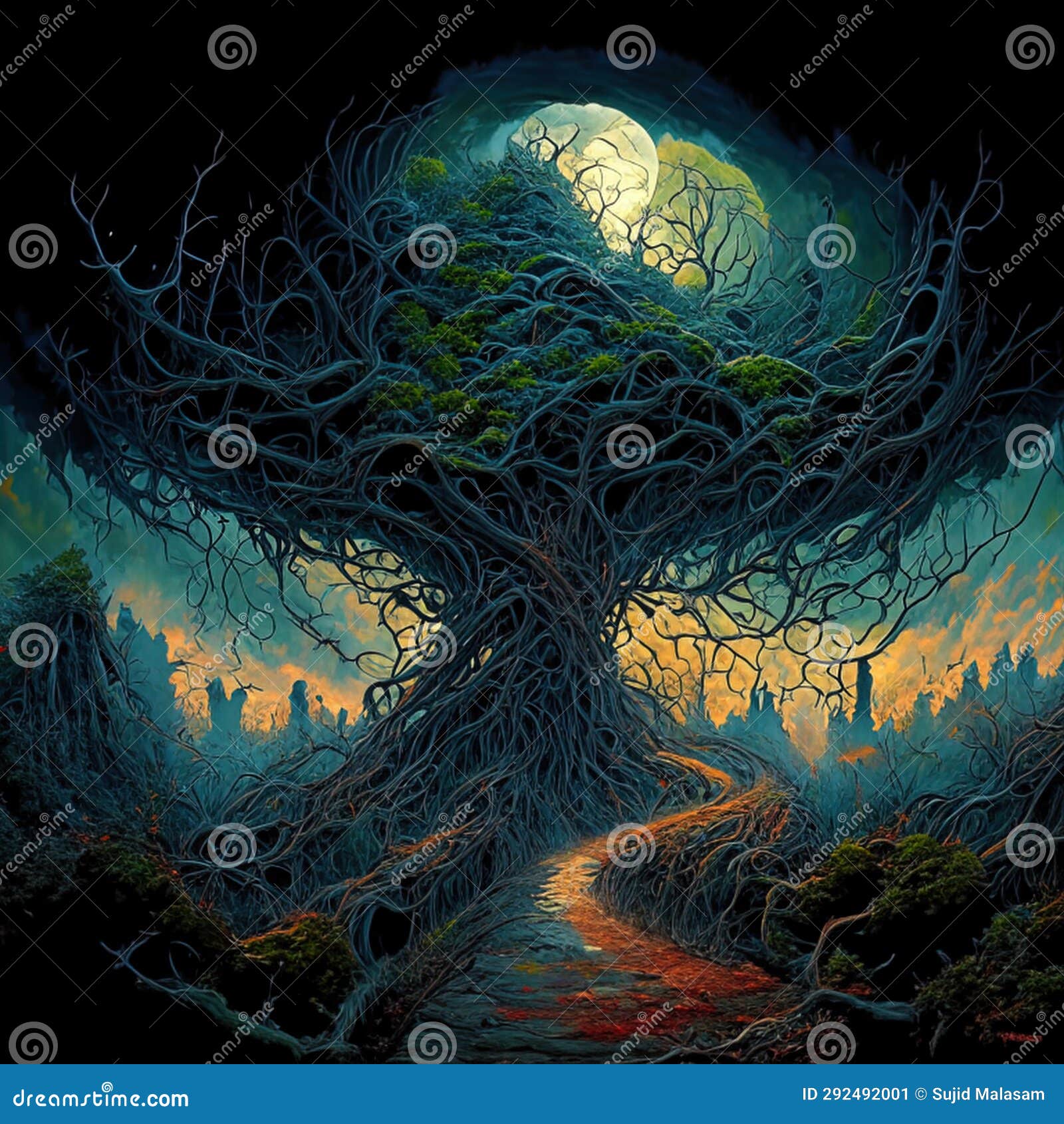 Twisted Willow Labyrinth - AI Generative by Halloween Ai Stock Image ...