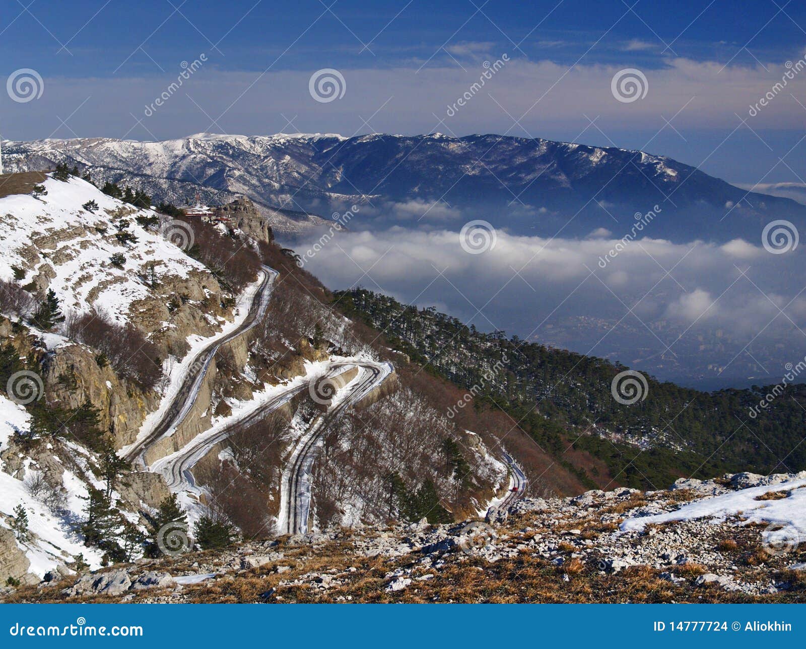 Twisting mountain road stock photo. Image of cloud, slope - 14777724
