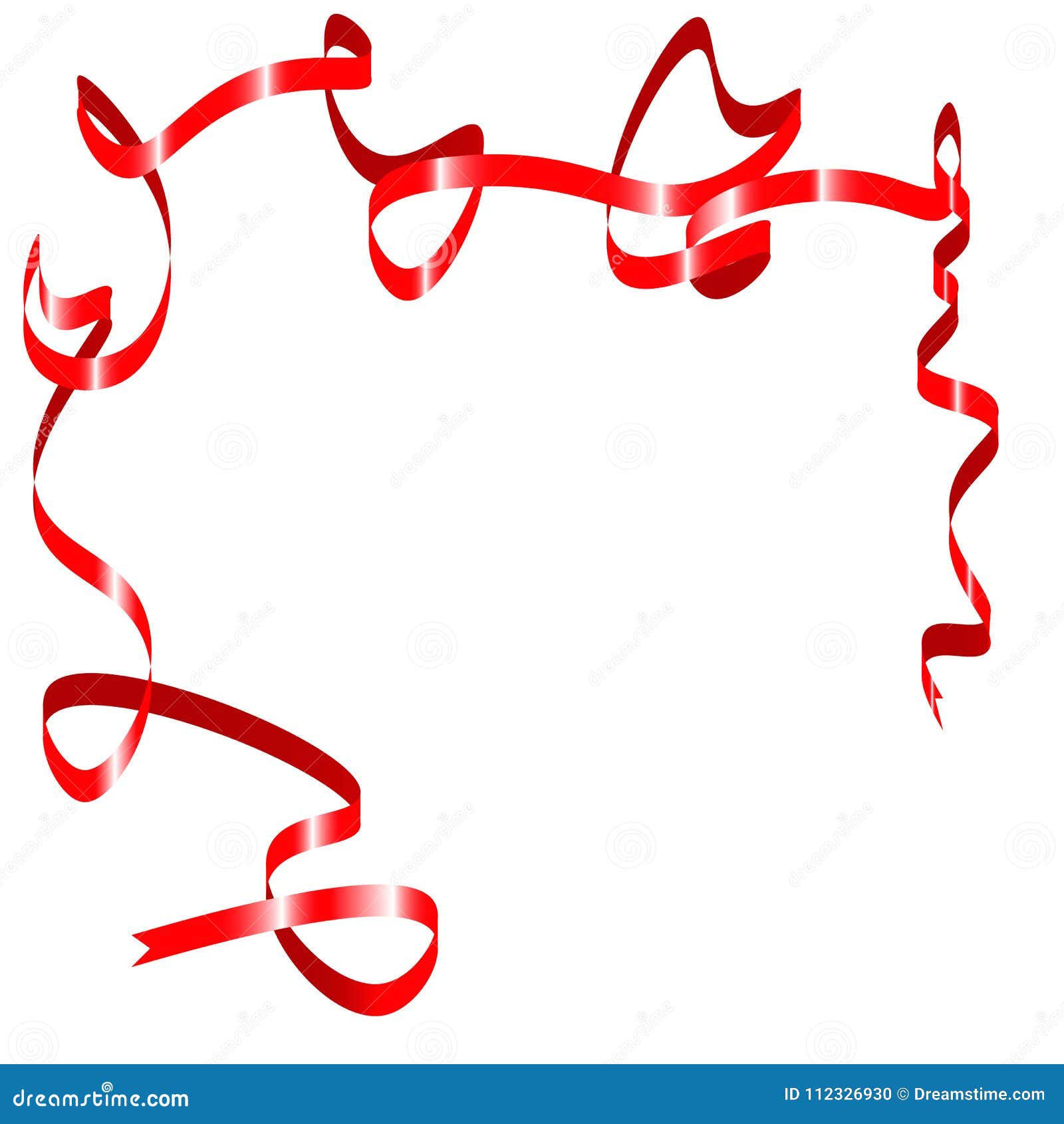 Twisting Red Festive Ribbon on White Background Stock Illustration ...
