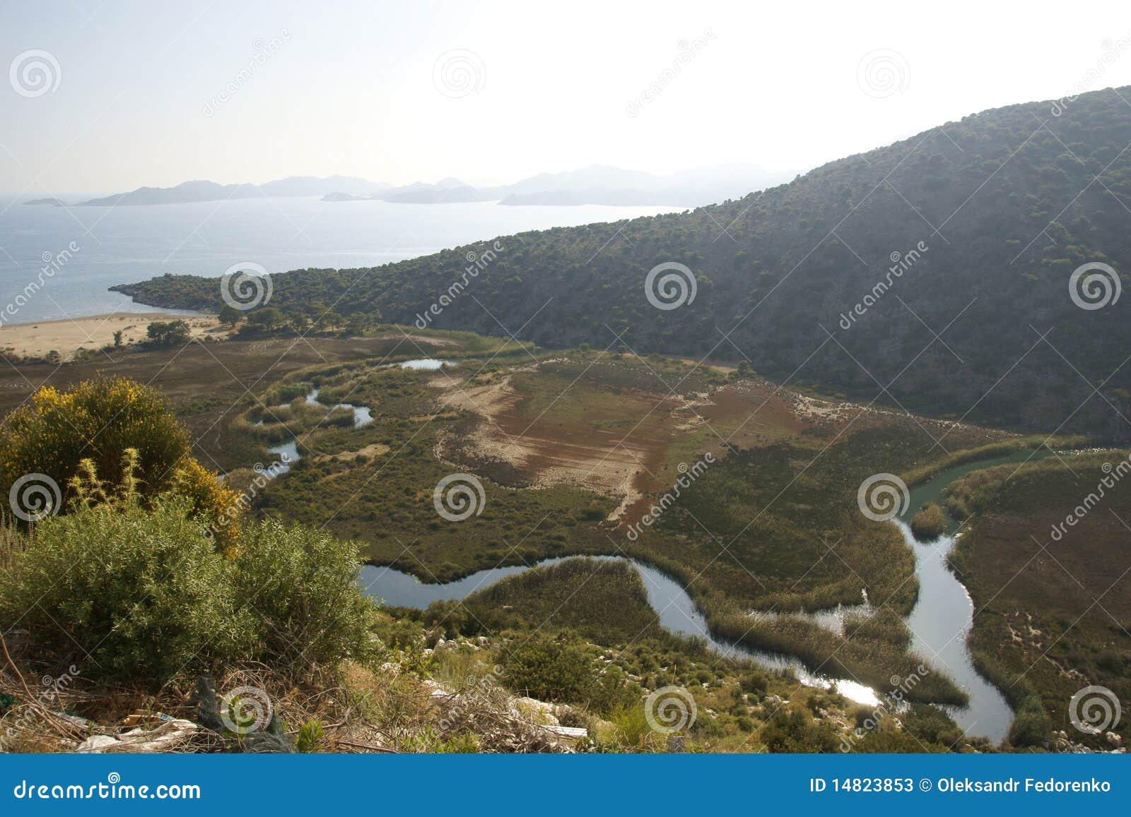 The twisting river. stock image. Image of mountains, peaceful - 14823853