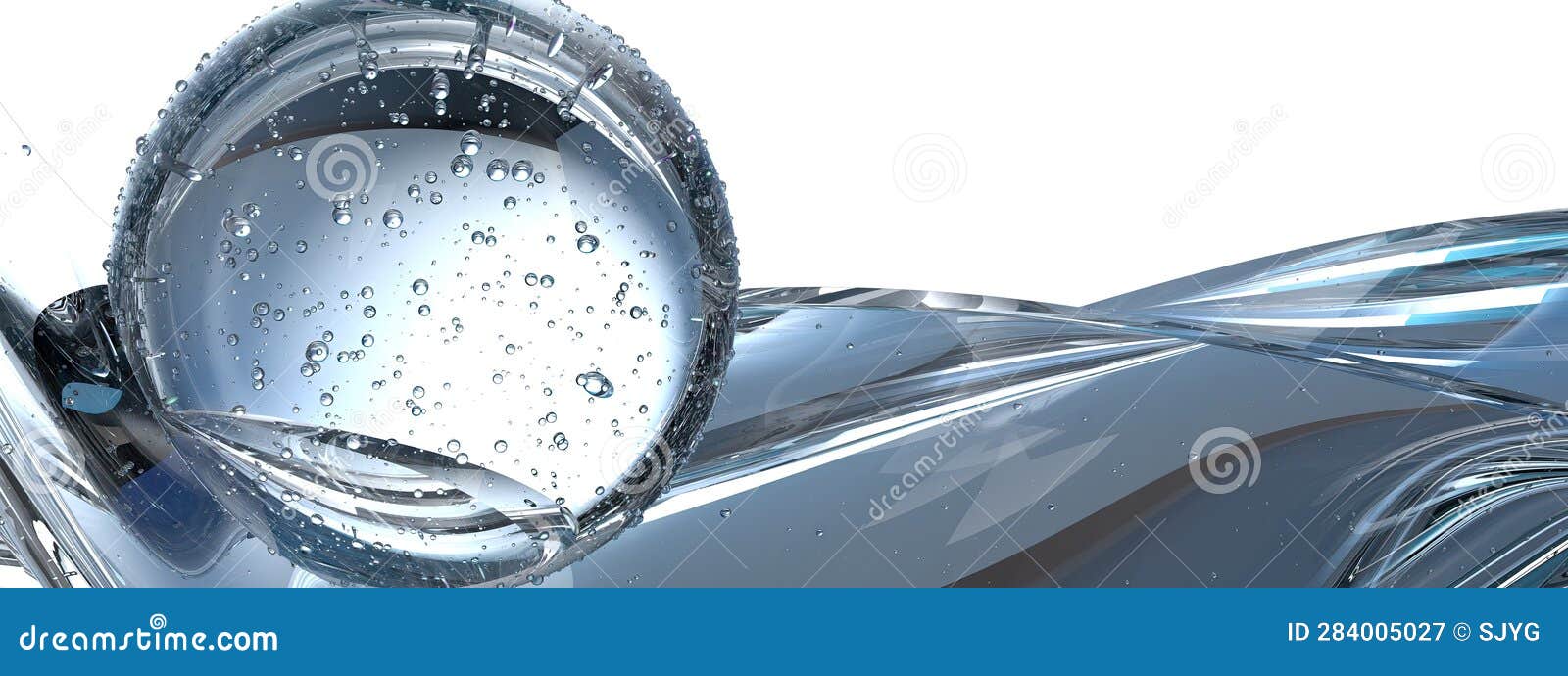 Twisting Water Band Transparent Fresh Cool Crystal Water-like Abstract ...