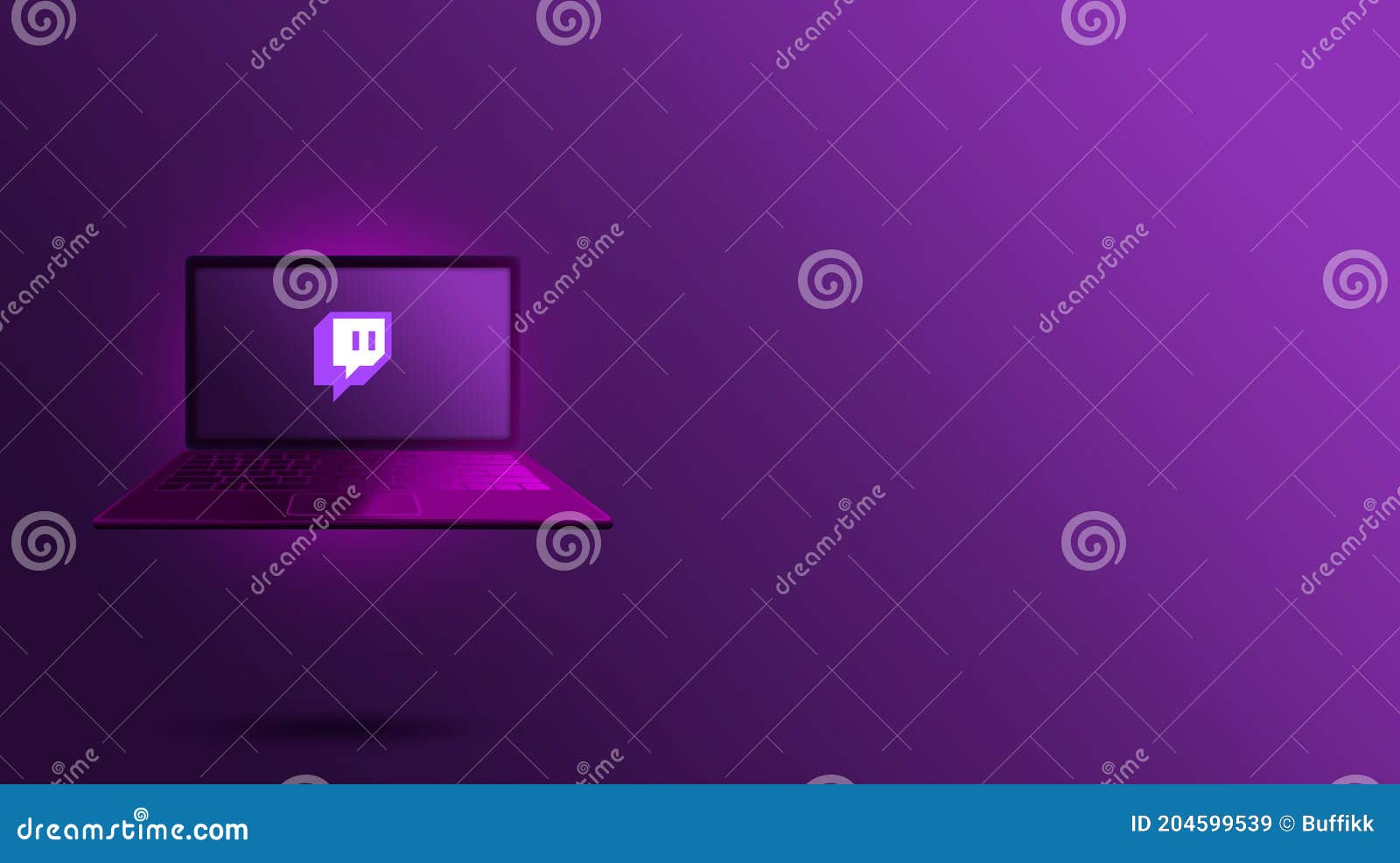 Twitch Logo Minimal Design On The Round Button 3d Render. Social Media ...