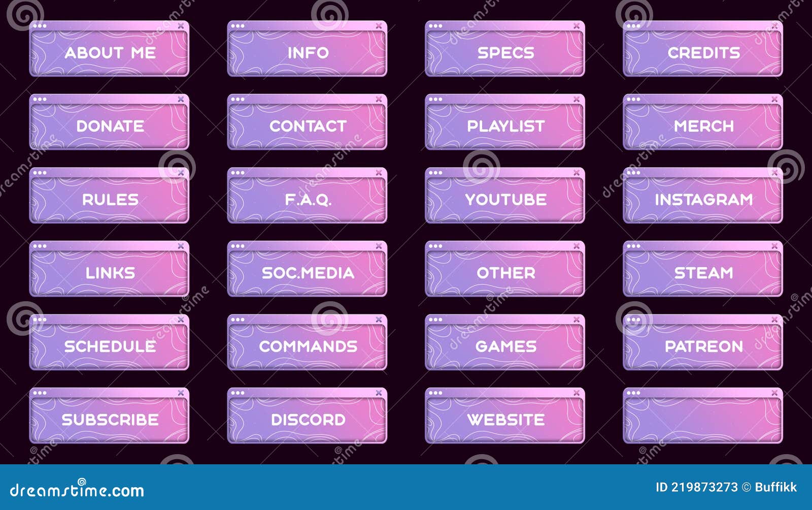 Twitch Set of Cute Pink Stream Panels and Overlays for Live Streamers ... Twitch Set of Cute Pink Stream Panels and Overlays for Live Streamers ...