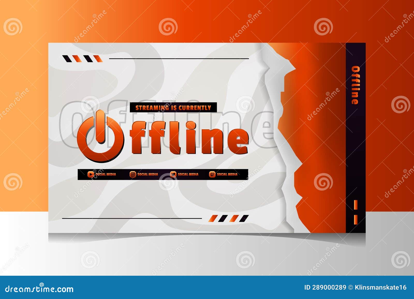 Twitch Stream Offline Gaming Banner Concept Stock Vector - Illustration ...