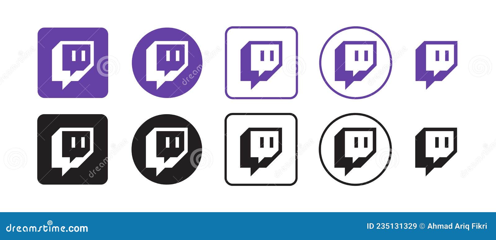 Twitch Vector Logo Icon Set. Vector Illustration Editorial Stock Image ...