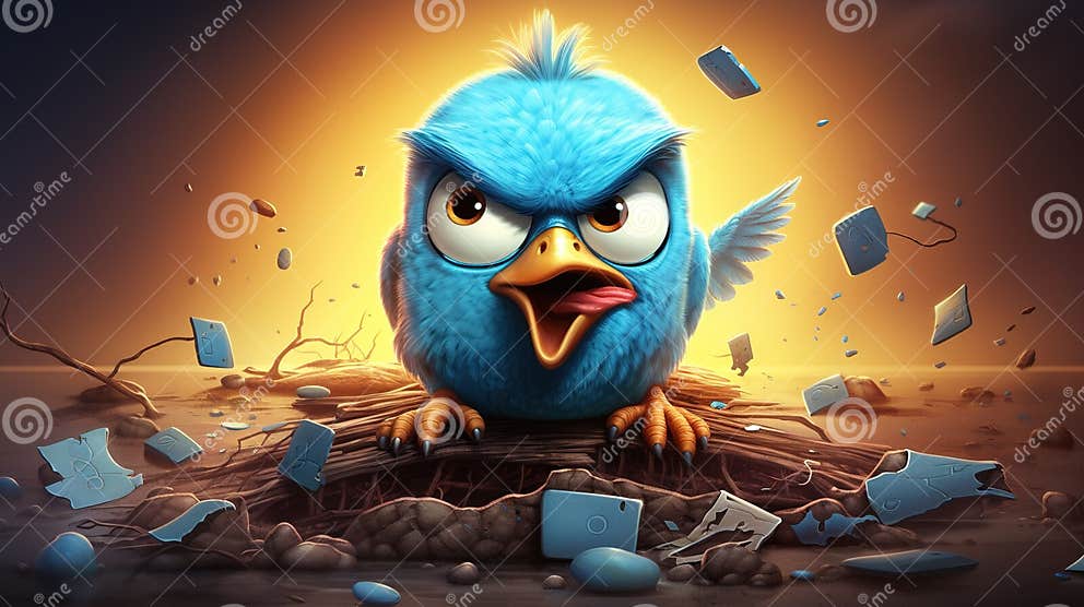 Twitter Angry Bird Wallpaper Stock Illustration - Illustration of bird ...