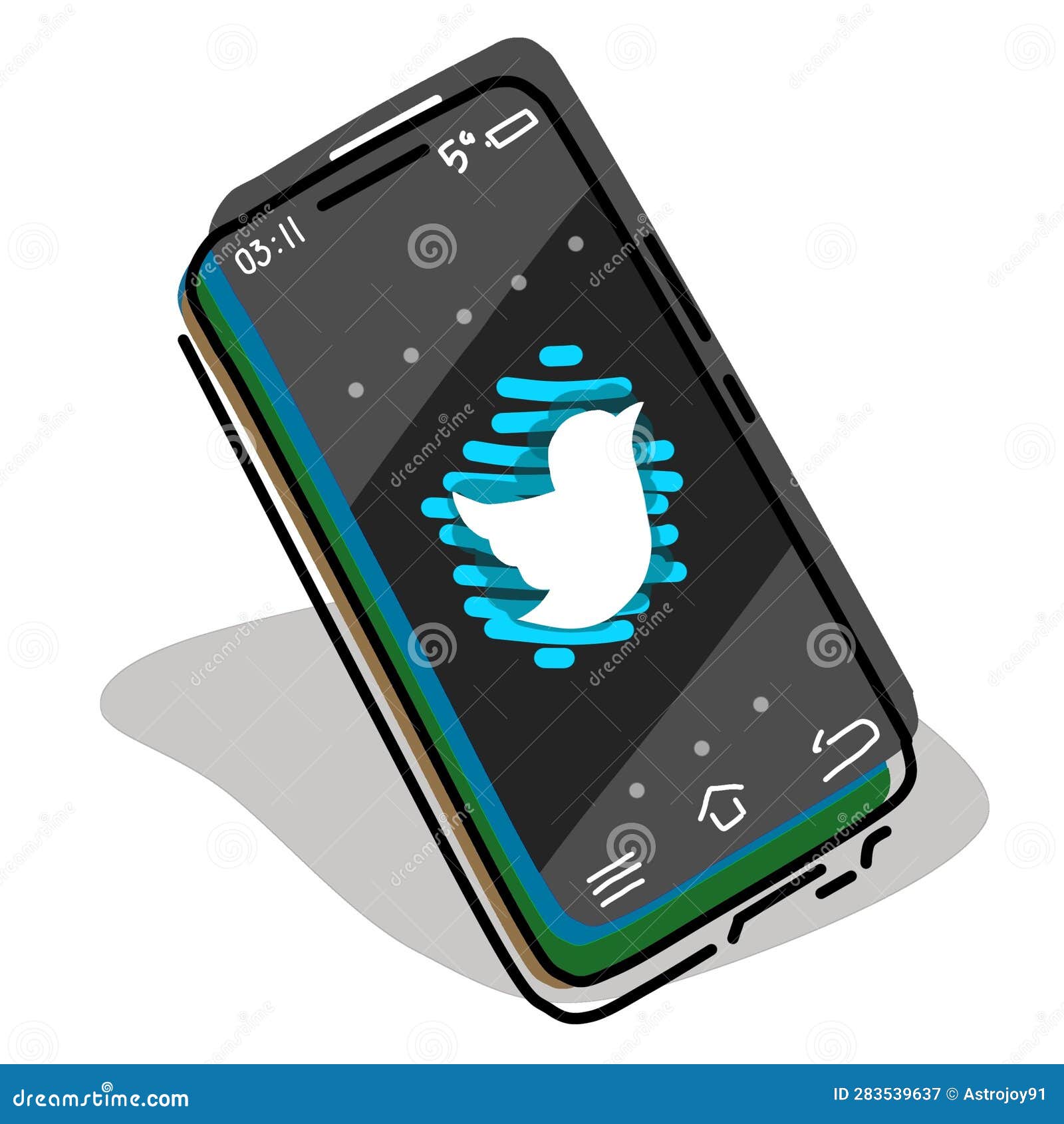 Twitter App As Main Display in Smartphone Isolated on Transparent ...