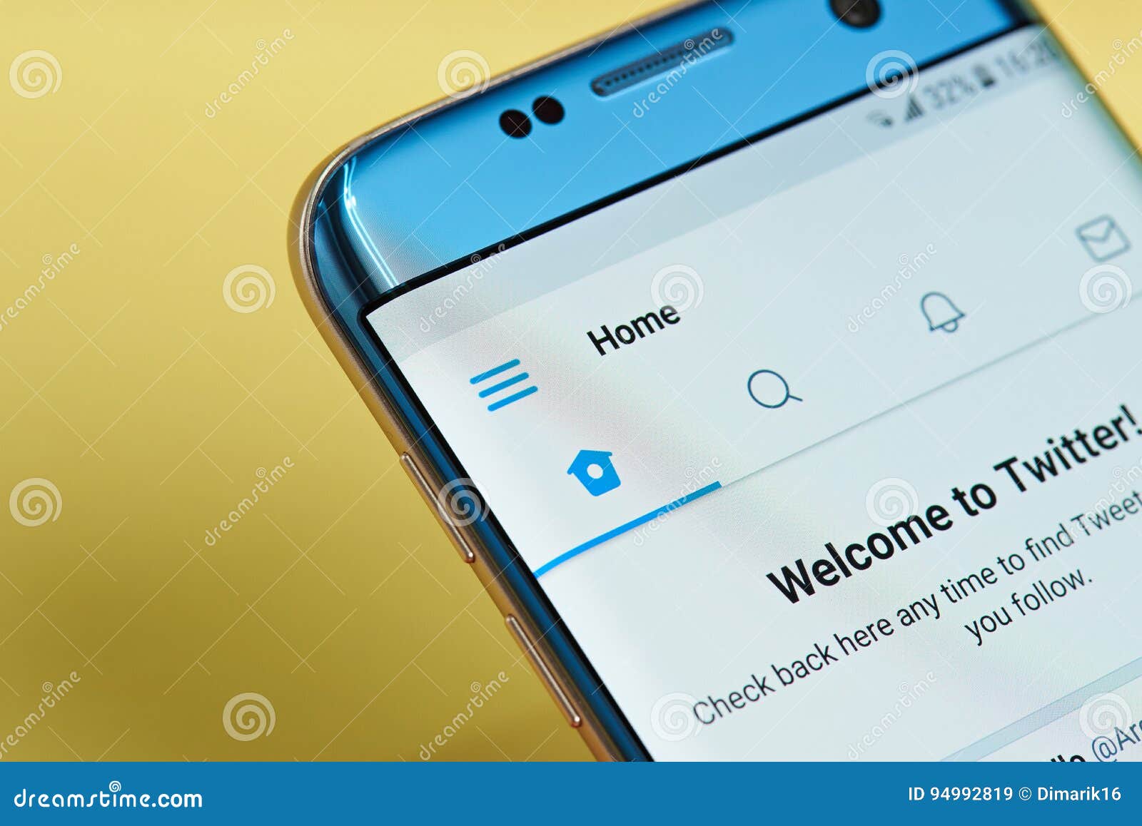Twitter application menu editorial stock image. Image of mobile - 94992819