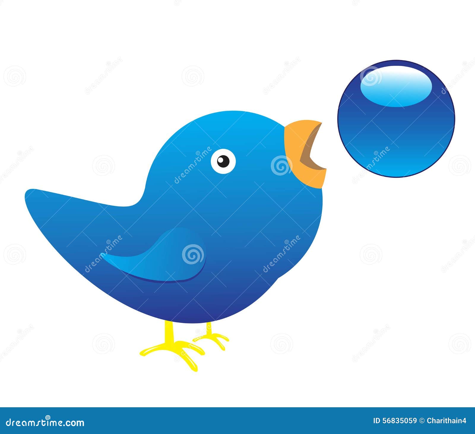 Twitter Bird Logo. Realistic Social Media Icon Logotype. Twitter ...