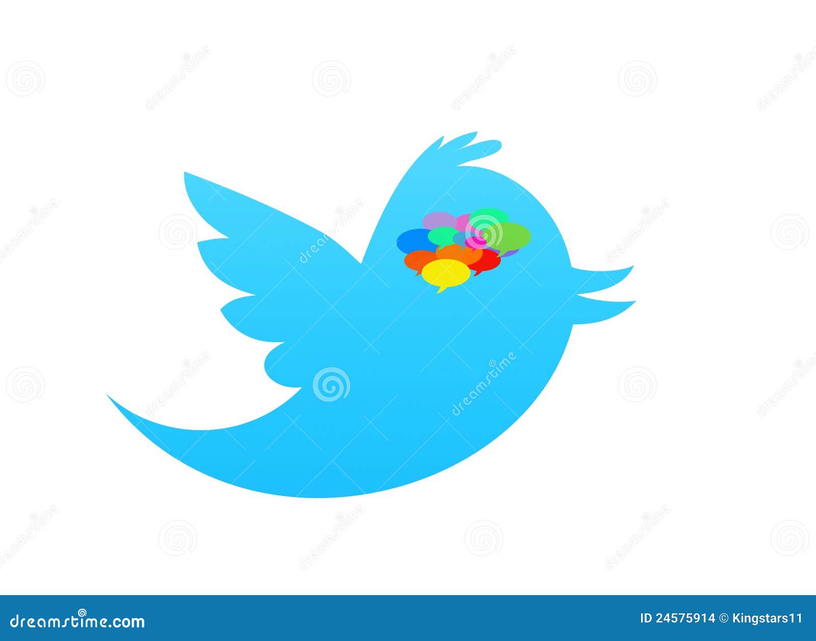 Twitter Bird Isolated in White with Speech Bubble Editorial Stock Image ...