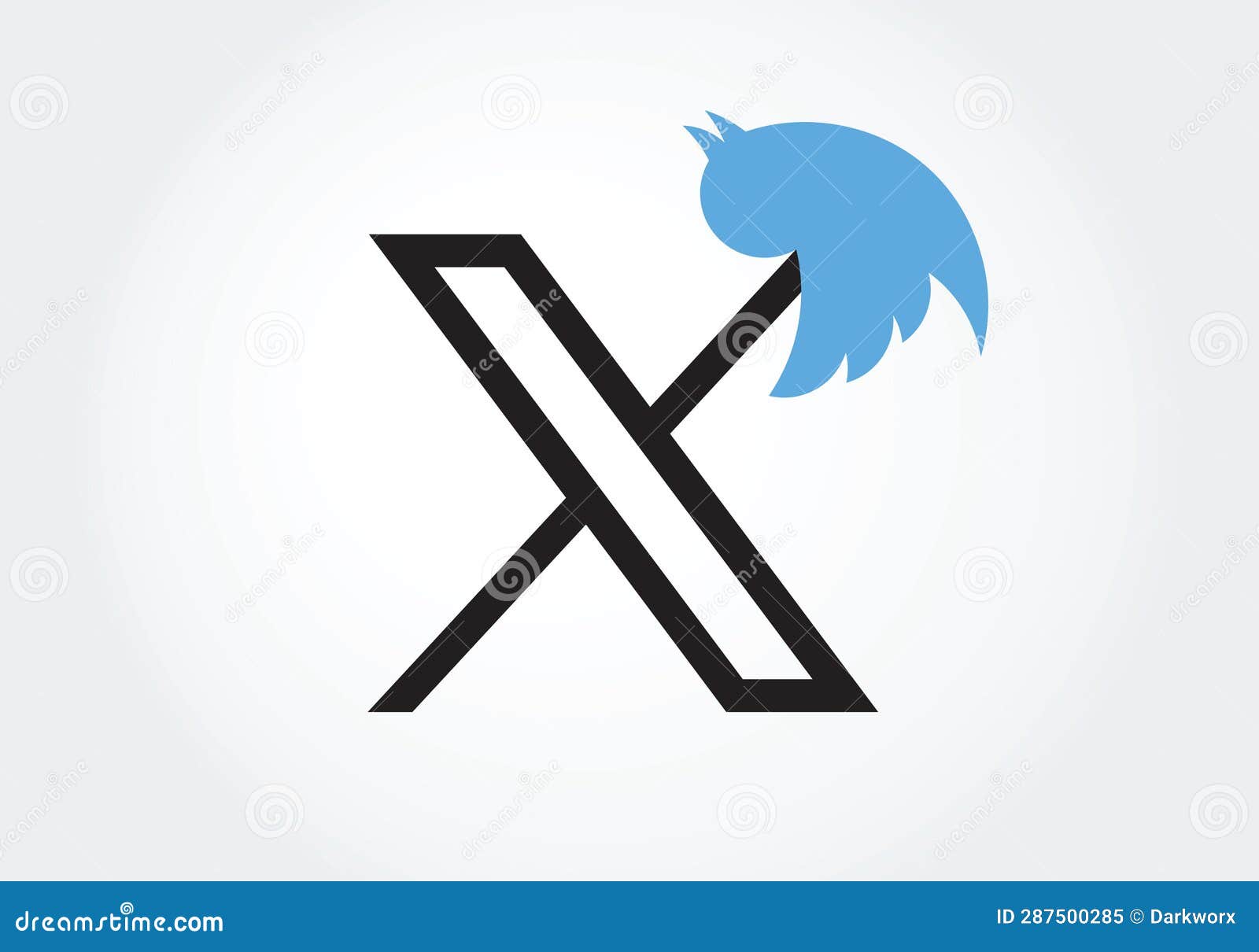Twitter Bird Pierced with the Tip of X Logo, Formerly Known As Twitter ...