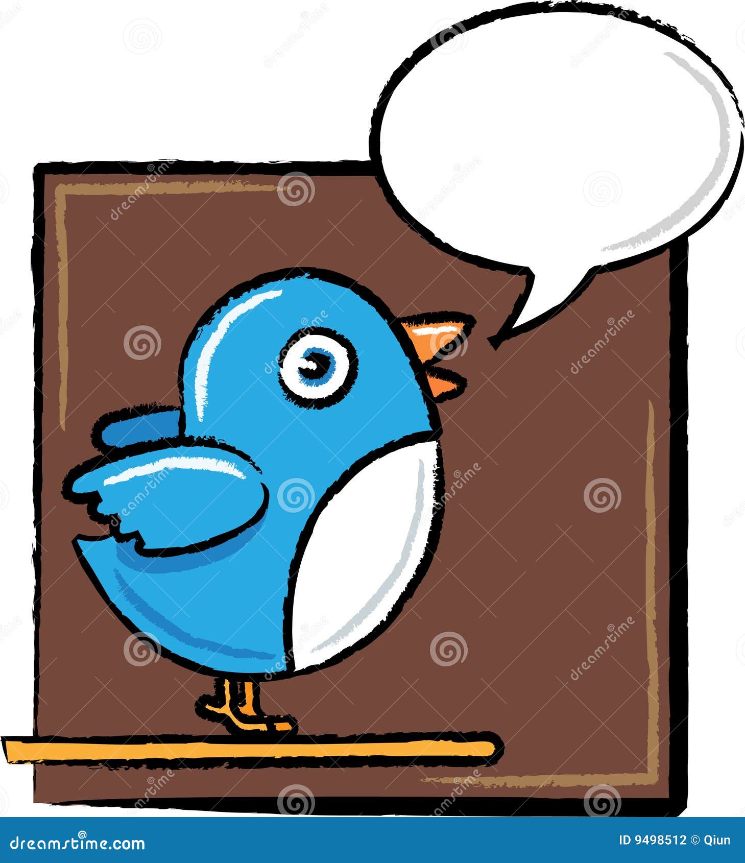Twitter Bird in Sketch stock vector. Illustration of announcement - 9498512