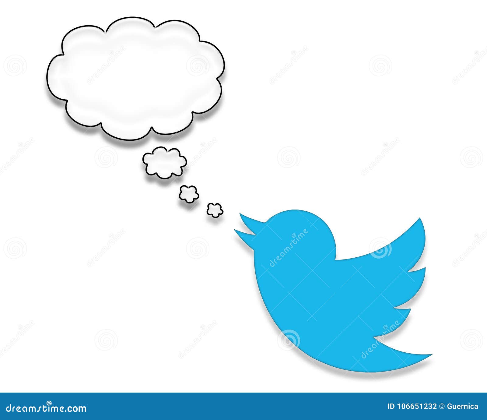 Twitter Bird with Speech Talk Bubble on White Editorial Photography ...